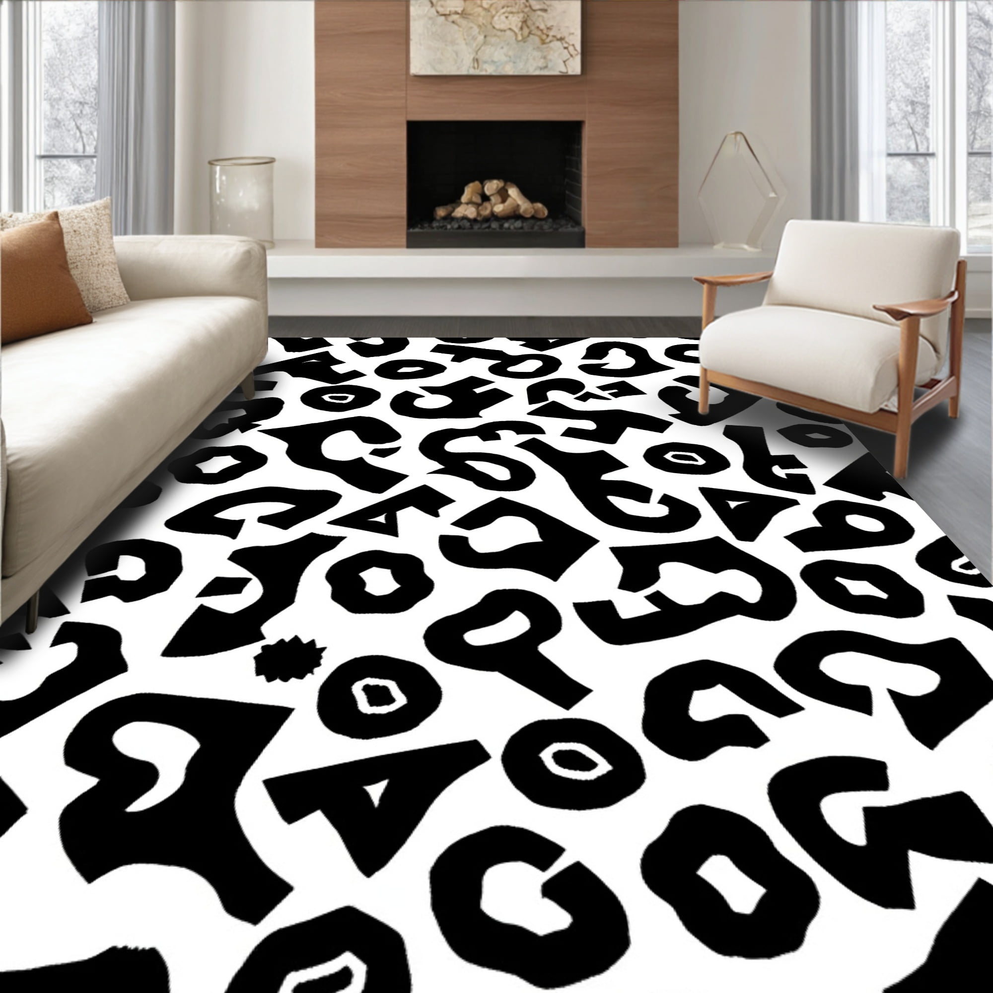 Flatwoven High Traffic Area Rug, Wild Plains Abstract Animal Print ...