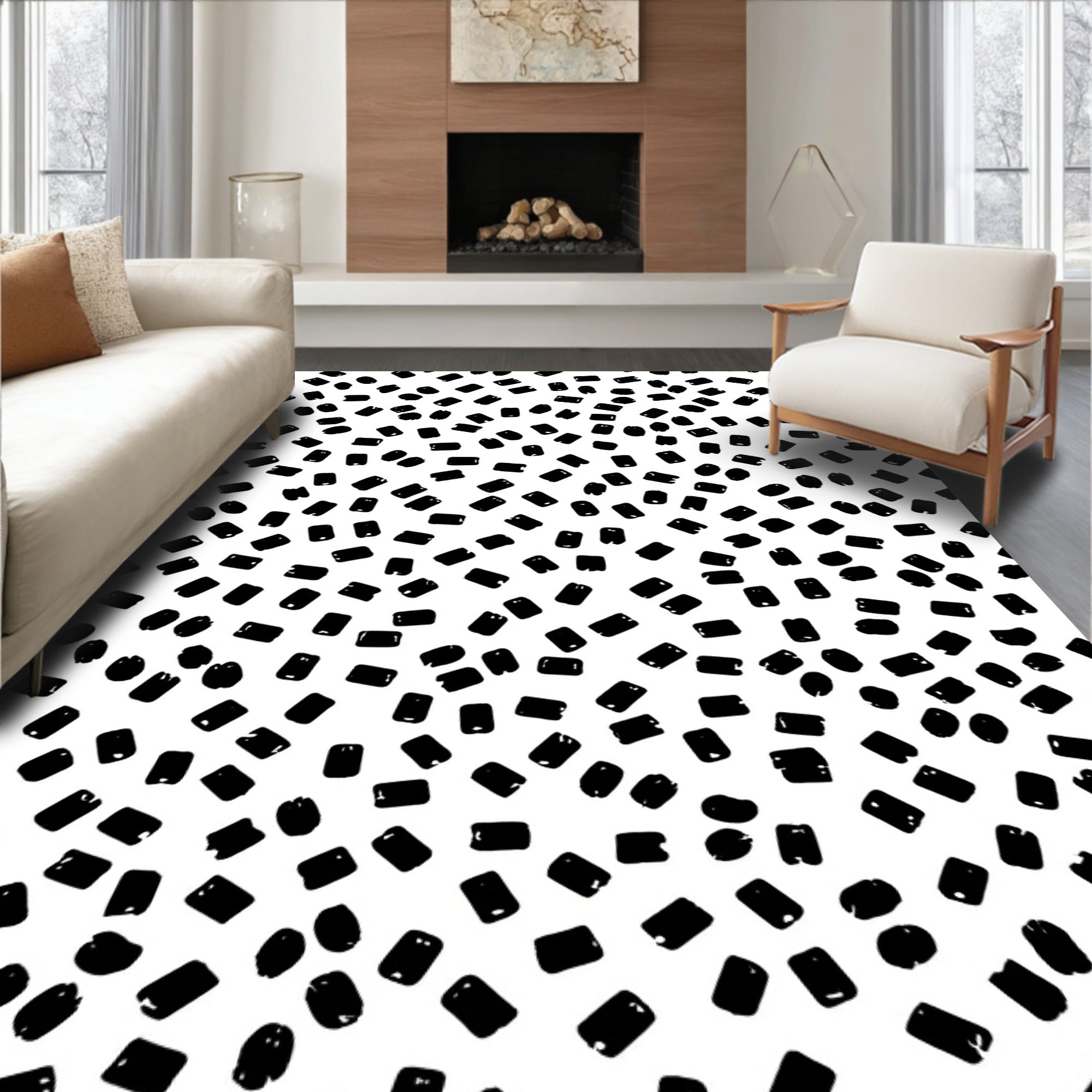 ODIKA 8'x8' Machine Washable Non-Slip Area Rug, Wild Safari ...