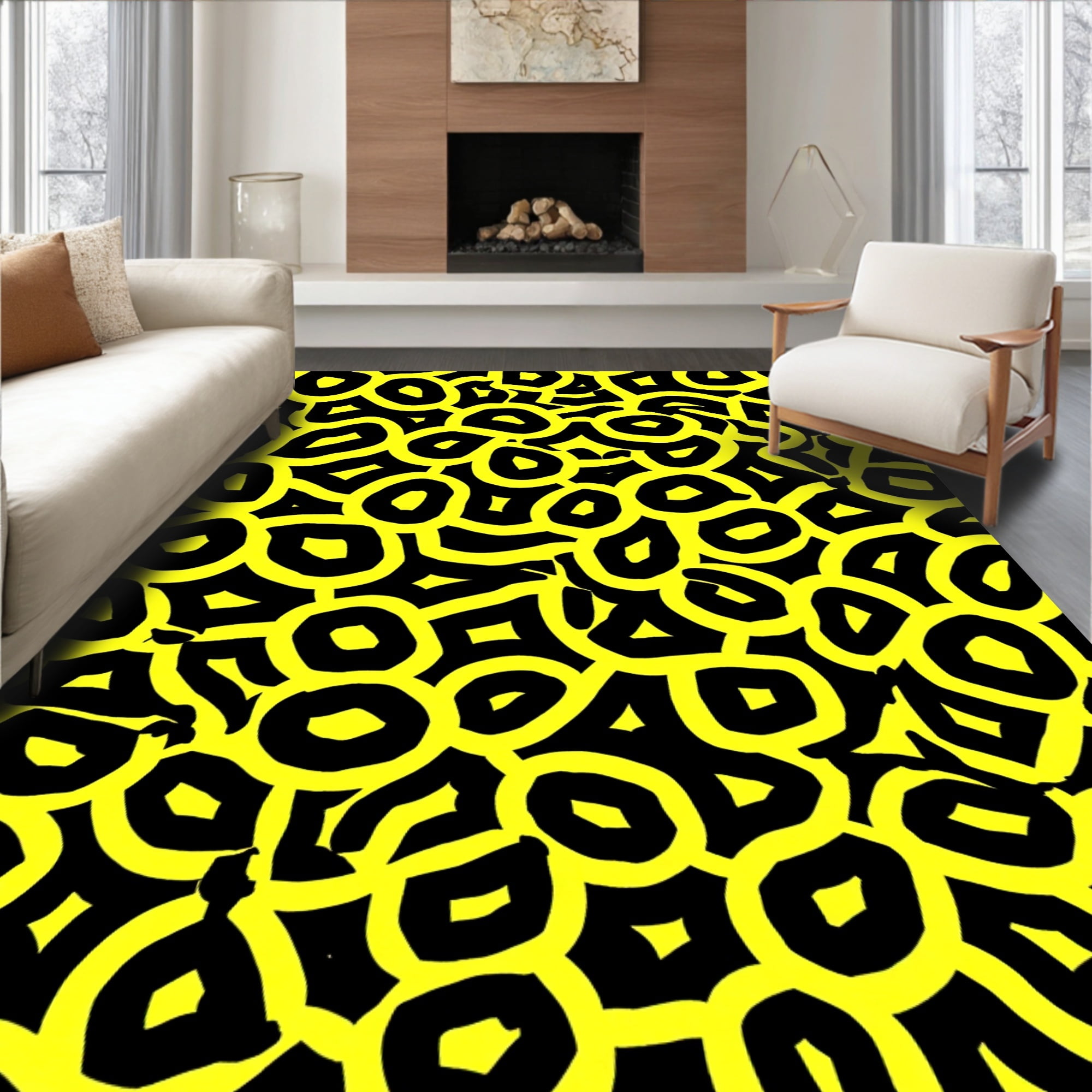 Flatwoven High Traffic Area Rug, Wild Spirit Interlocking Spotted Motif ...