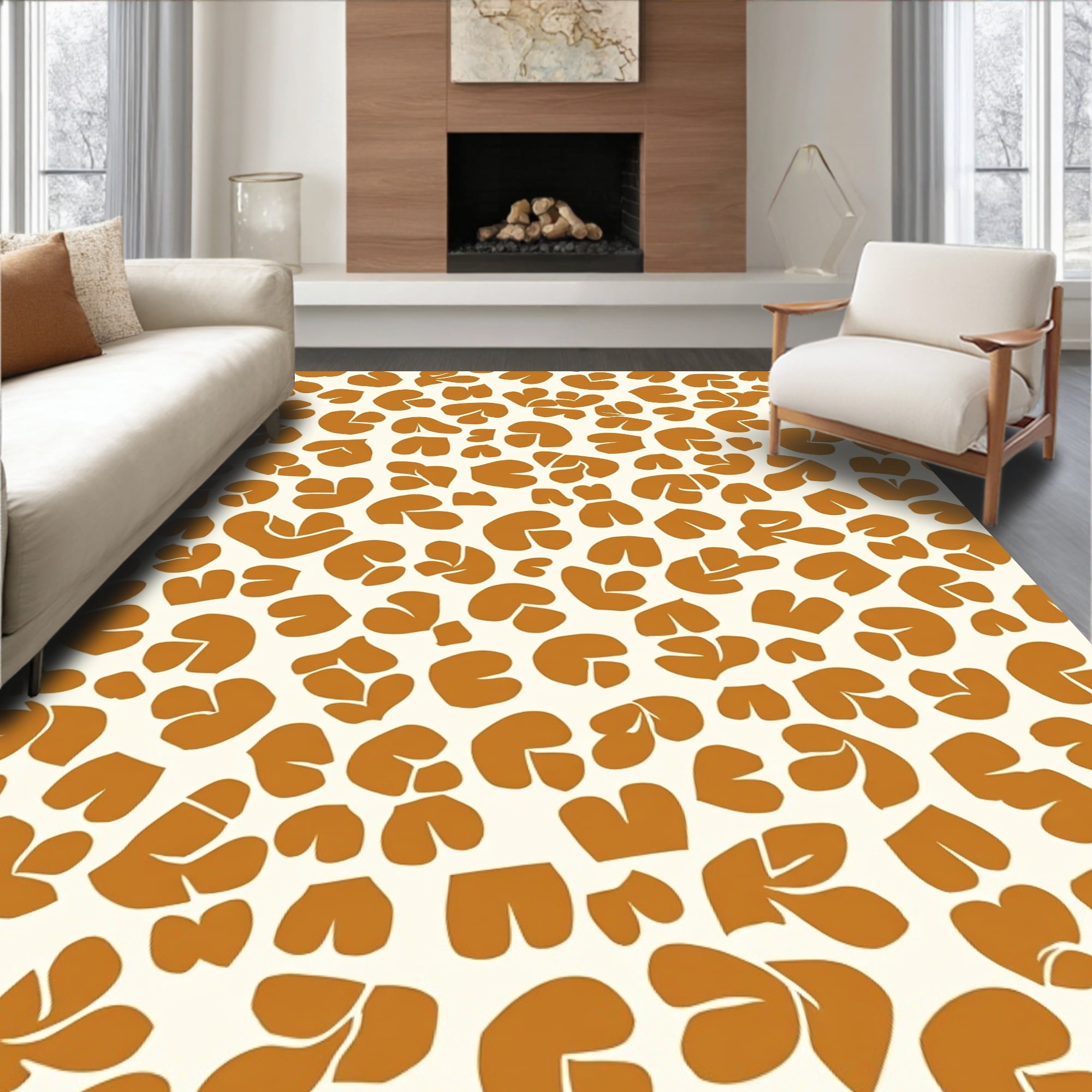 Flatwoven High Traffic Area Rug, Wild West Motif Faux Hide Patterned ...