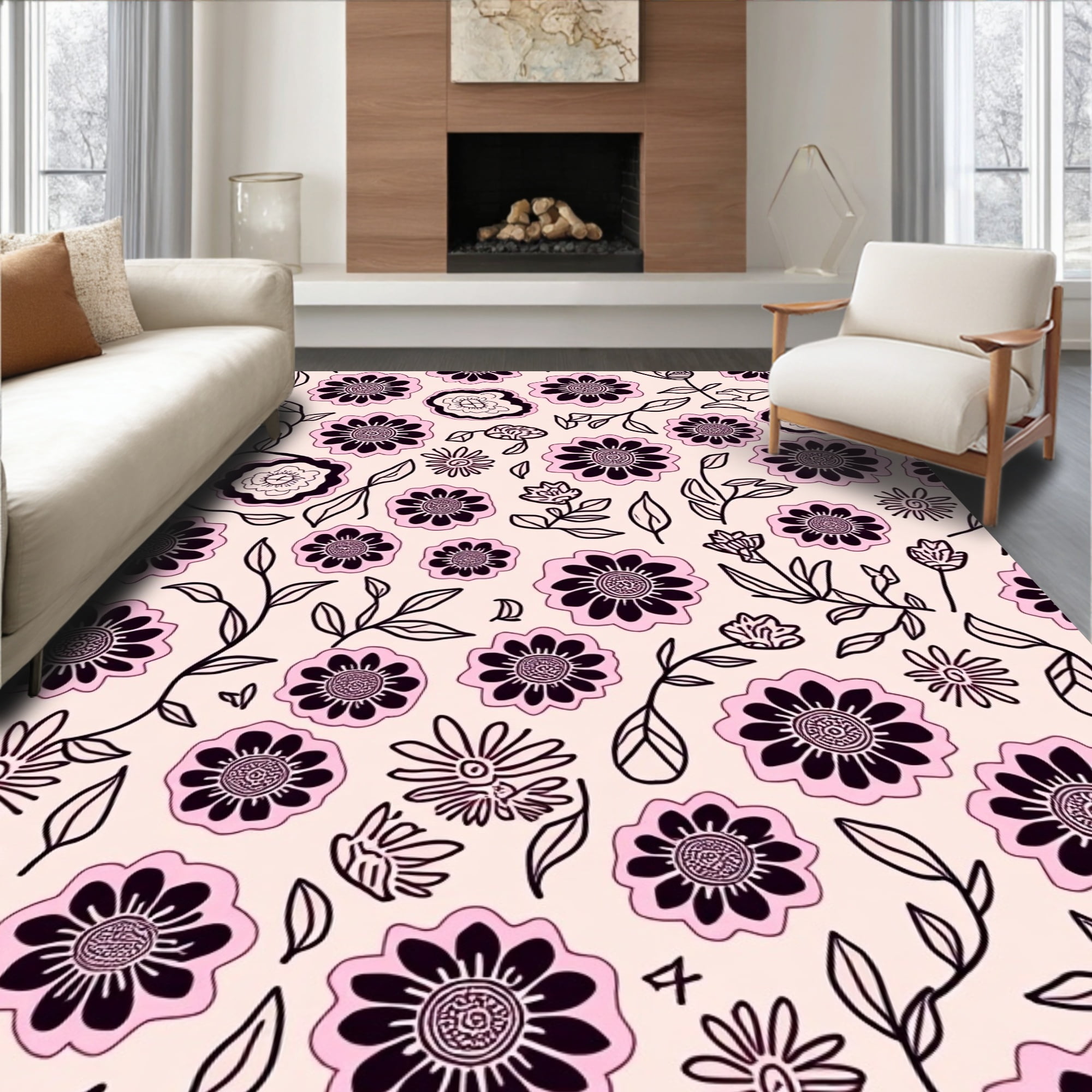 Flatwoven High Traffic Area Rug, Wildcat Bloom, Non Slip, Stain ...