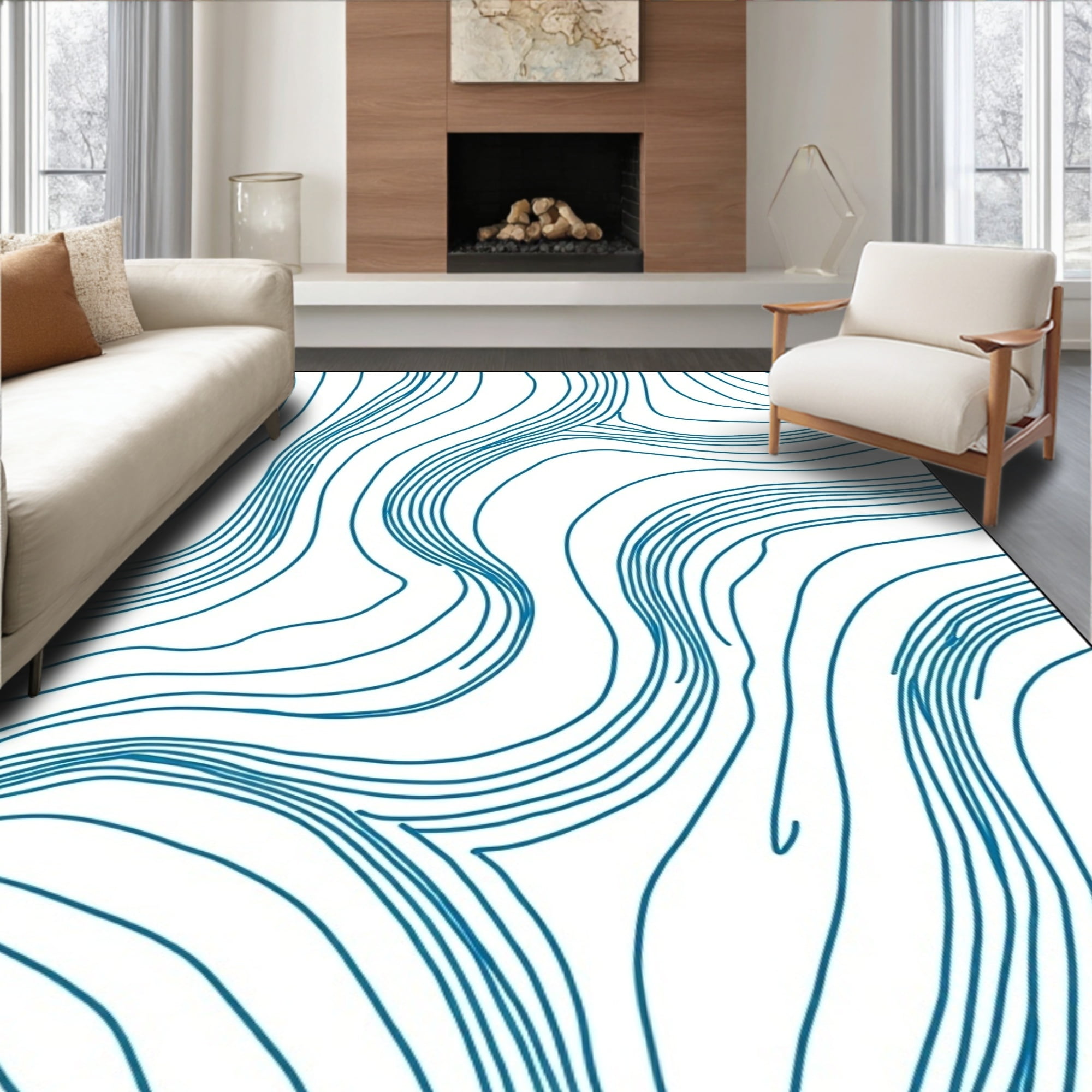 Flatwoven High Traffic Area Rug, Zen Garden Sand Ripple Meditation ...
