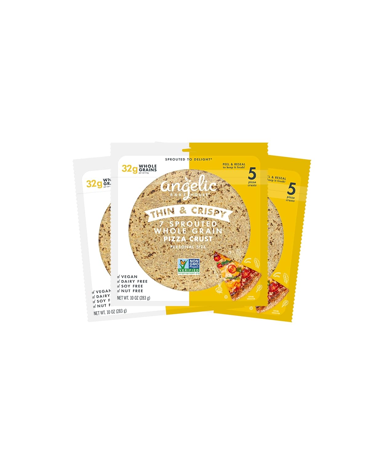 Flatzza Pack - 10 Ounce, Pack of 3 - Souted 7-Grain Flatbread Pizza Crust - Vegan, Kosher Non ...