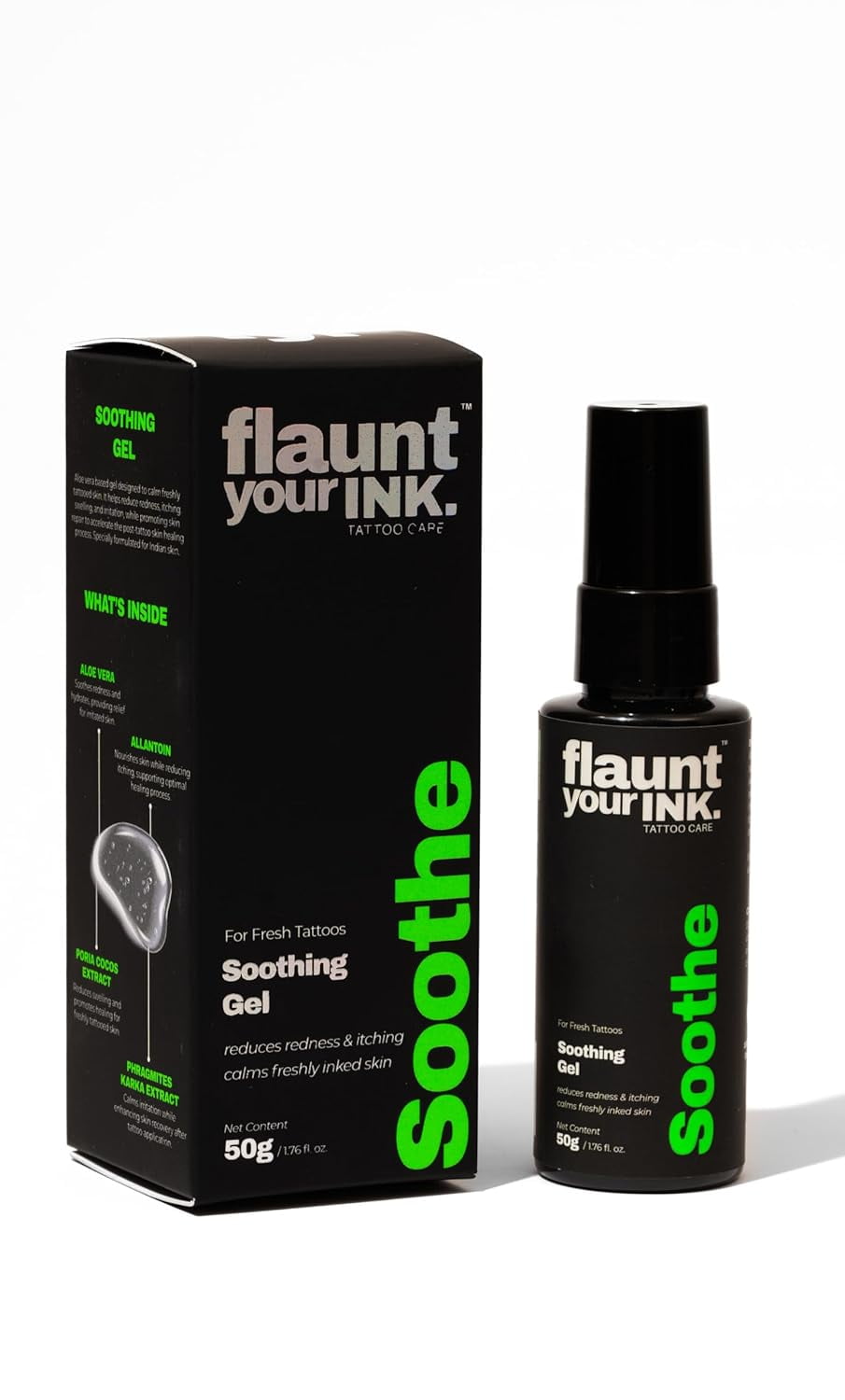 Flaunt Your Ink Petroleum Free Non Greasy Tattoo Soothing Gel for ...