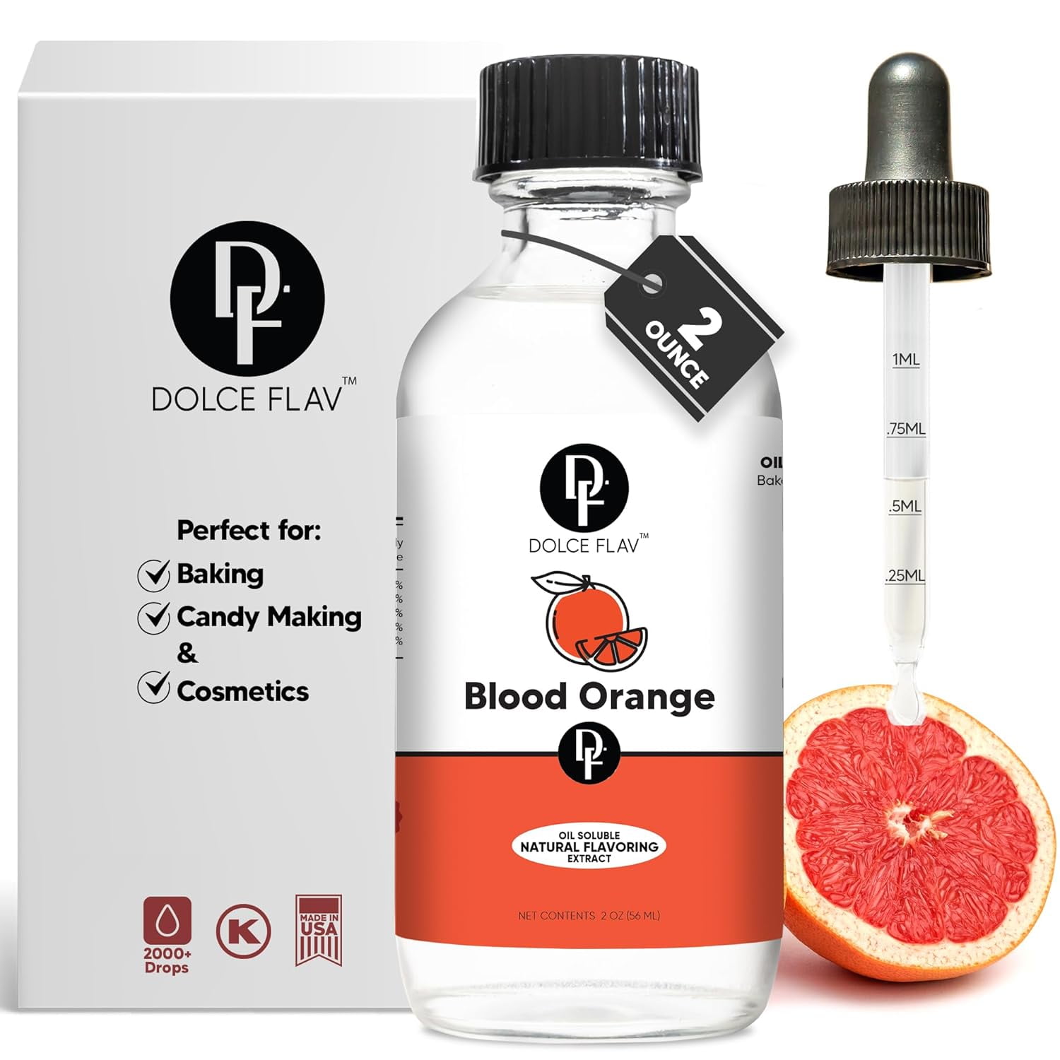 Flav Natural Blood Orange Extract (Oil-Soluble) 2 oz – Kosher, Sugar ...