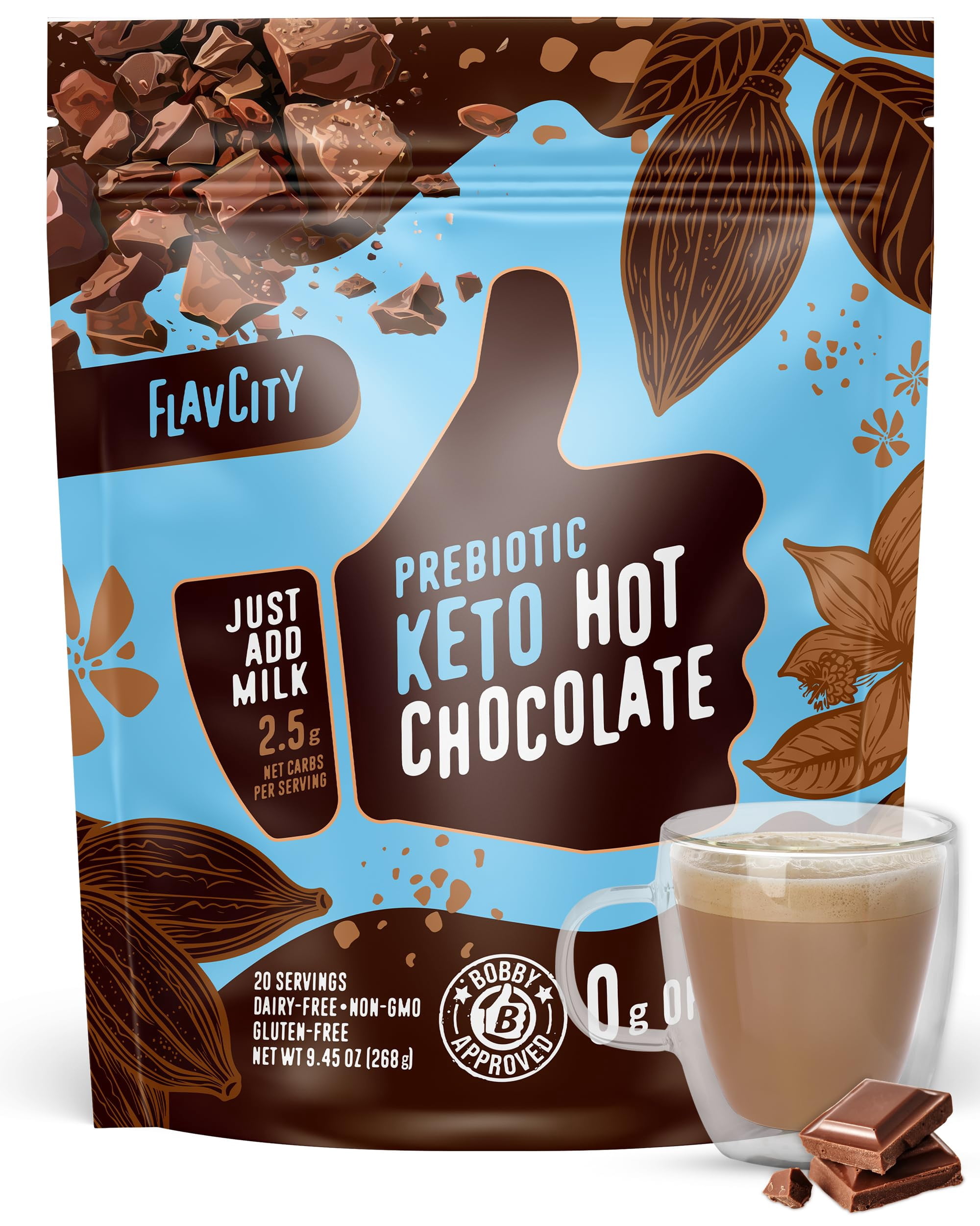FlavCity Keto Hot Chocolate - Vegan, Zero Sugar & Dairy Free Hot ...