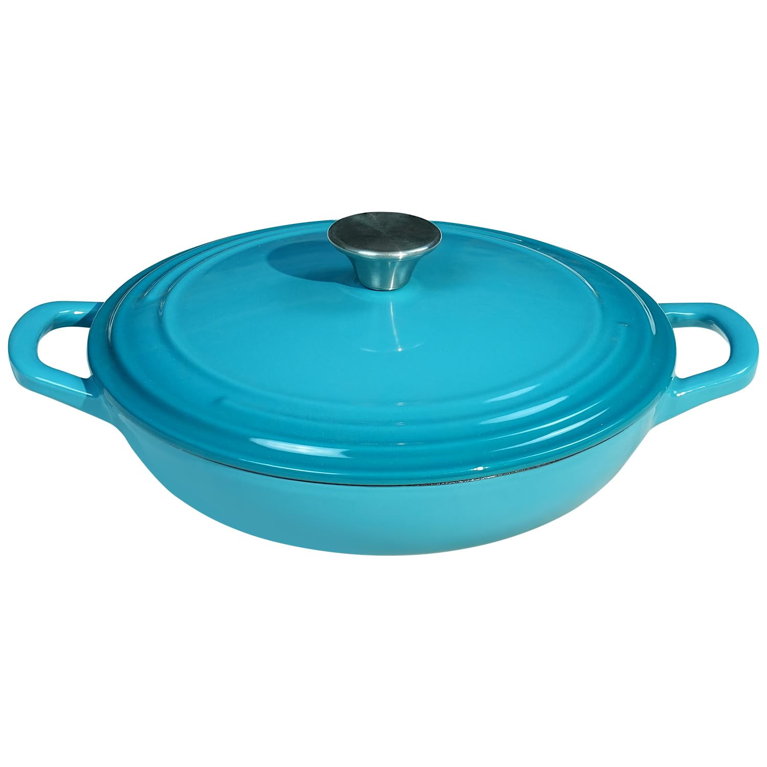 Flavehc Braiser Enameled Cast Iron Braiser 2.25 qt Braiser Pan with Lid ...