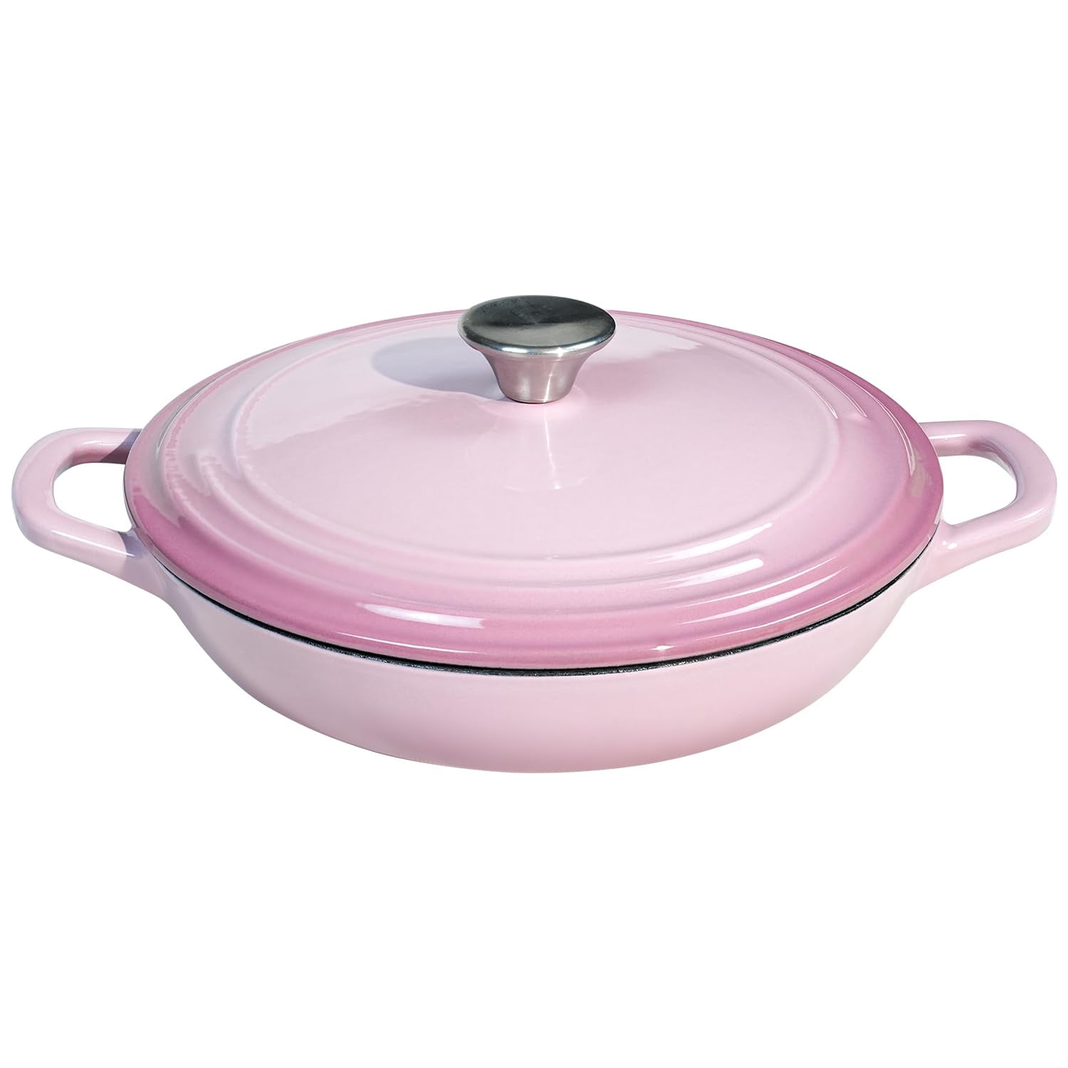 Flavehc Braiser Enameled Cast Iron Braiser 3 qt Braiser Pan with Lid ...