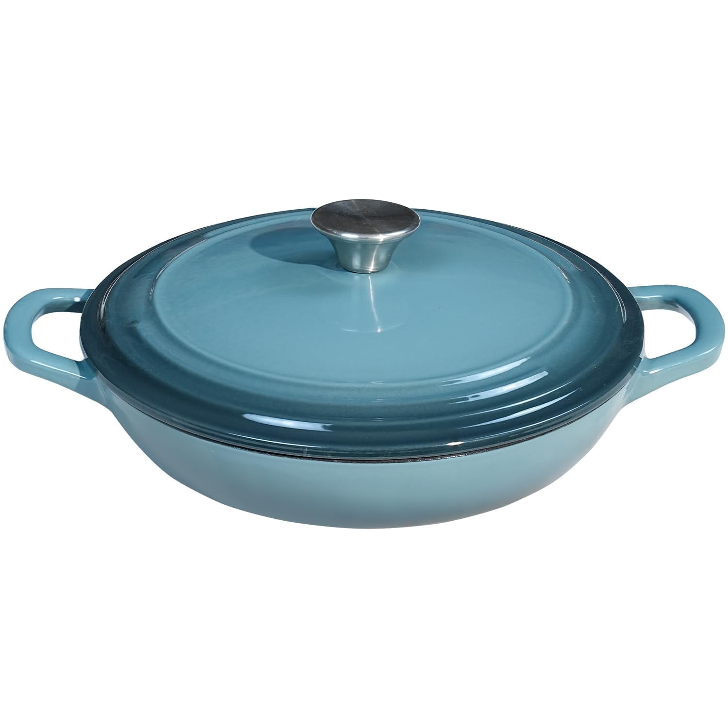 Flavehc Braiser Enameled Cast Iron Braiser 3 qt Braiser Pan with Lid ...