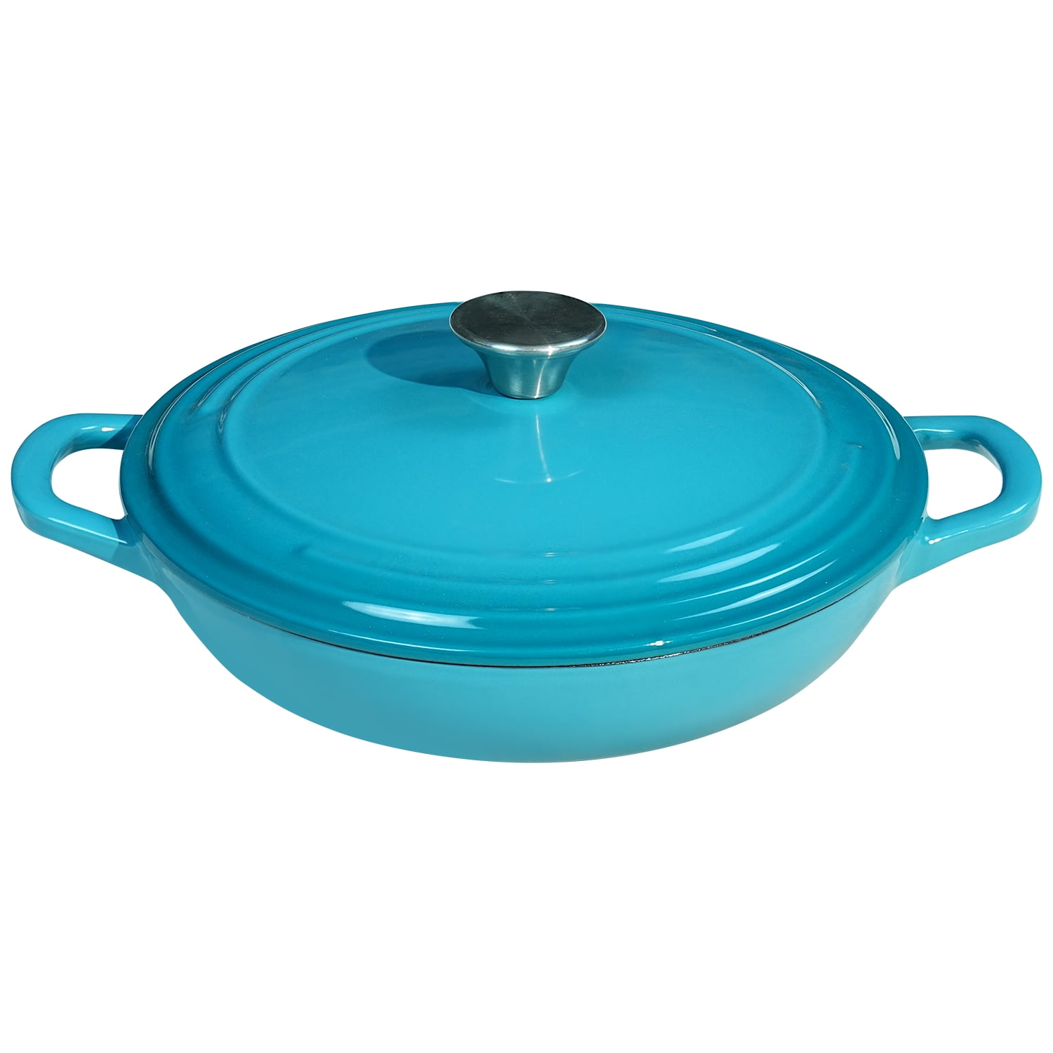 Flavehc Braiser Enameled Cast Iron Braiser 3 qt Braiser Pan with Lid ...