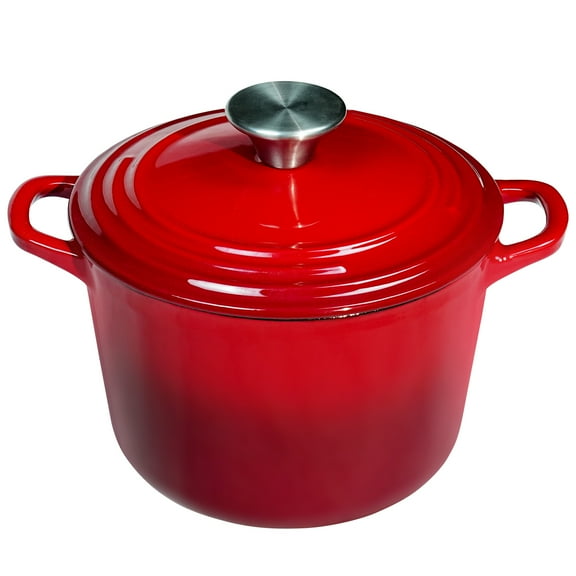 LIFERUN Dutch Oven Pot with Lid, 6.2 Quart Cast Iron Dutch Oven ...