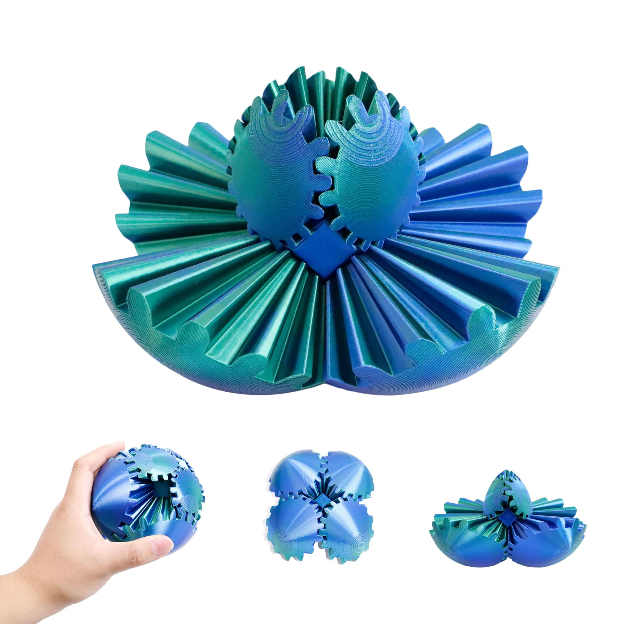 Flavery Gear Ball - 11cm/4.3 inch Gear Sphere, 3D Printed Steampunk ...