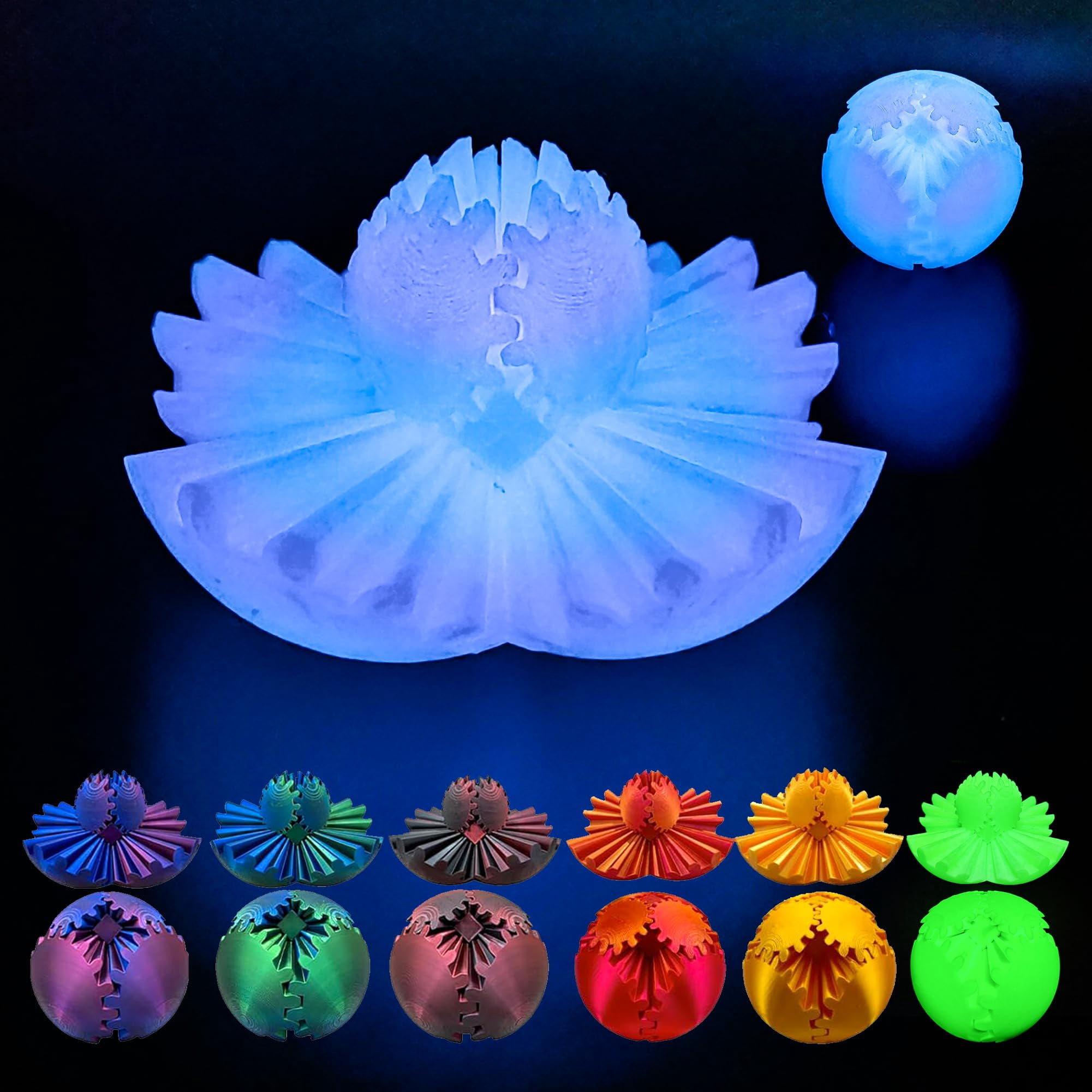 Flavery Gear Ball - 3D Printed Spin Ball, Cube Fidget Toy, Gear Sphere ...