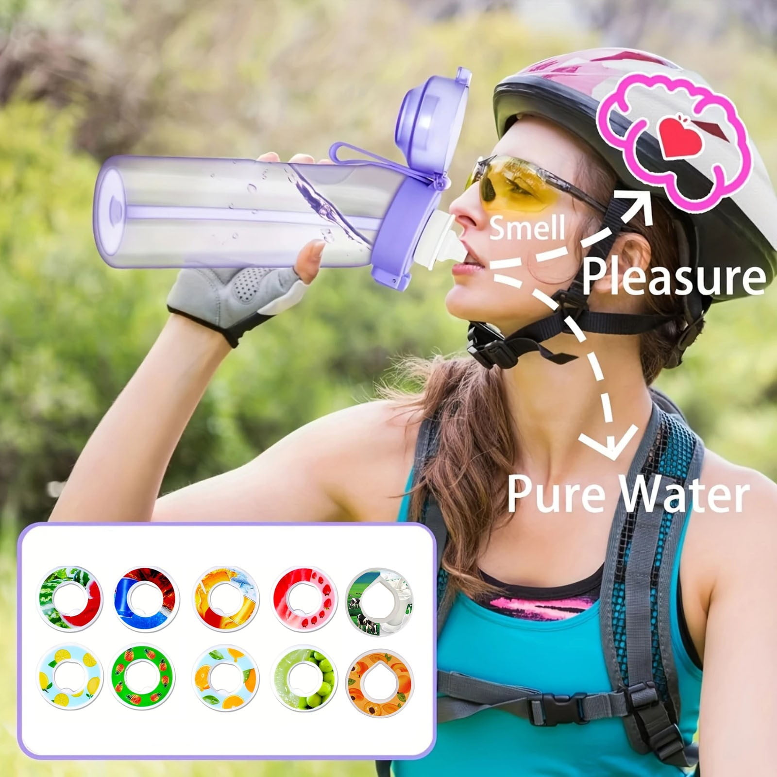 Flavor Rings for Water Bottle Pack Of 10PCS Fruit Flavour Pods, 0 Sugar ...