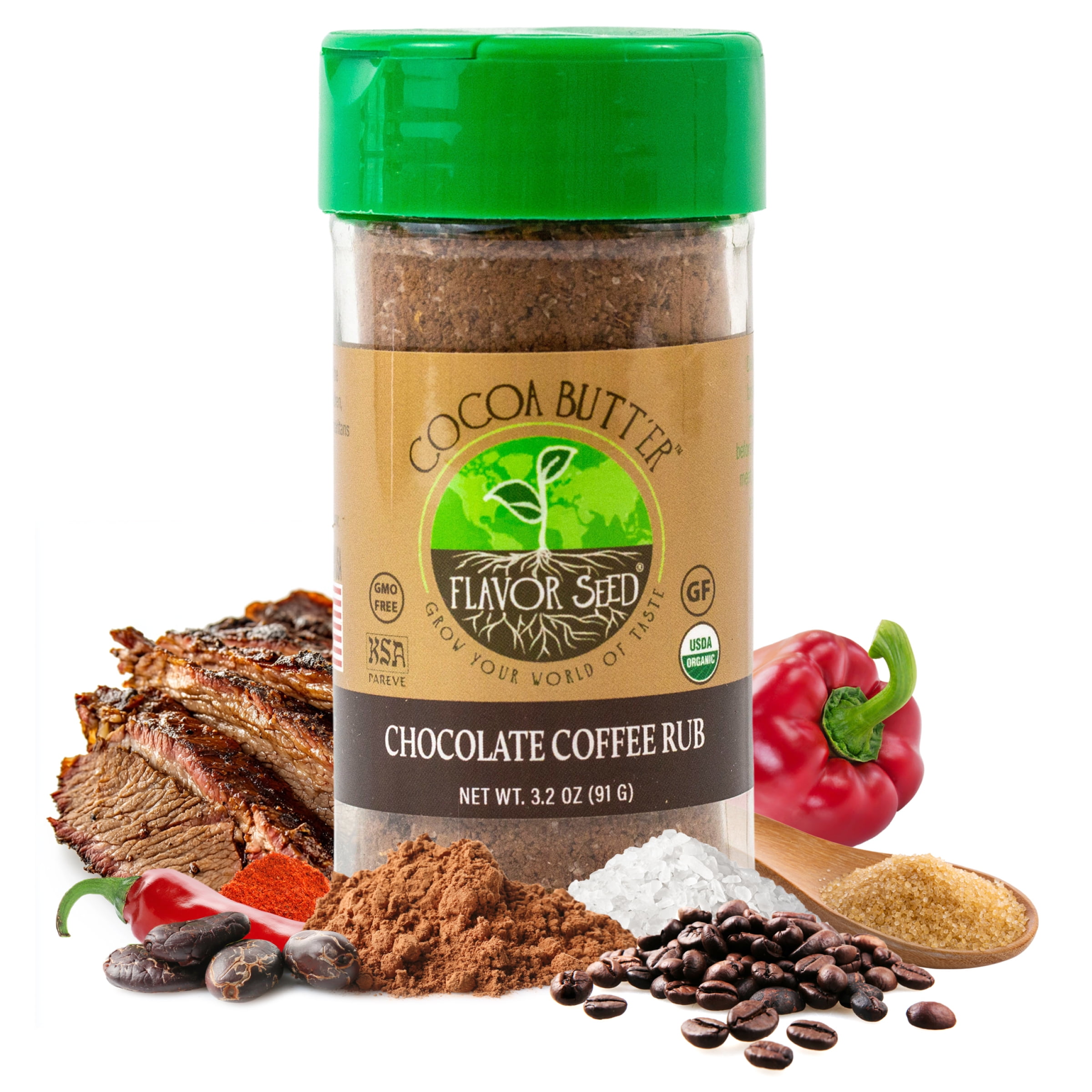 Flavor Seed Cocoa Butt'Er Organic Chocolate Coffee Brisket Rub & Butt ...