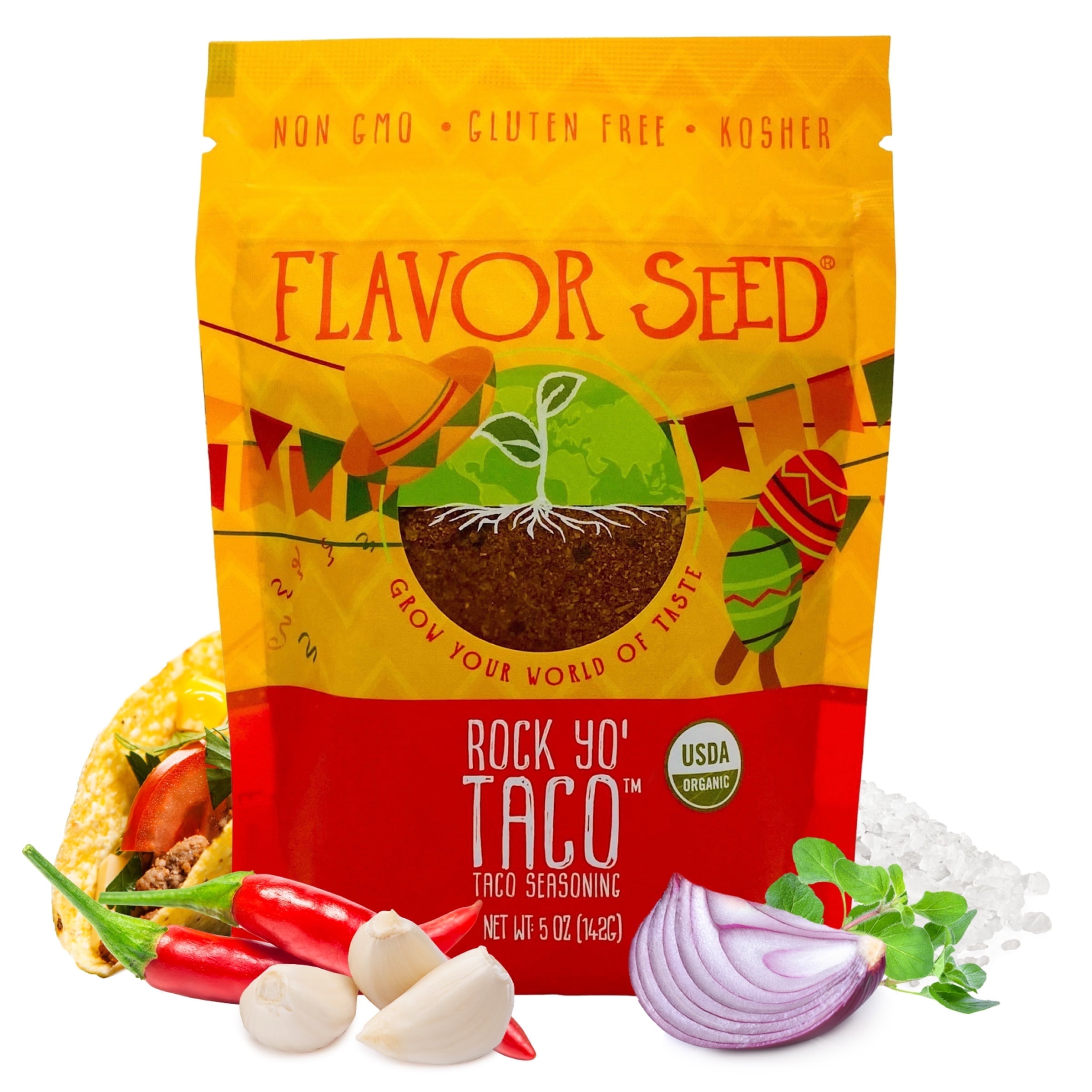 Flavor Seed Organic Taco Seasoning Mix | Rock Yo Taco | Plant Based ...