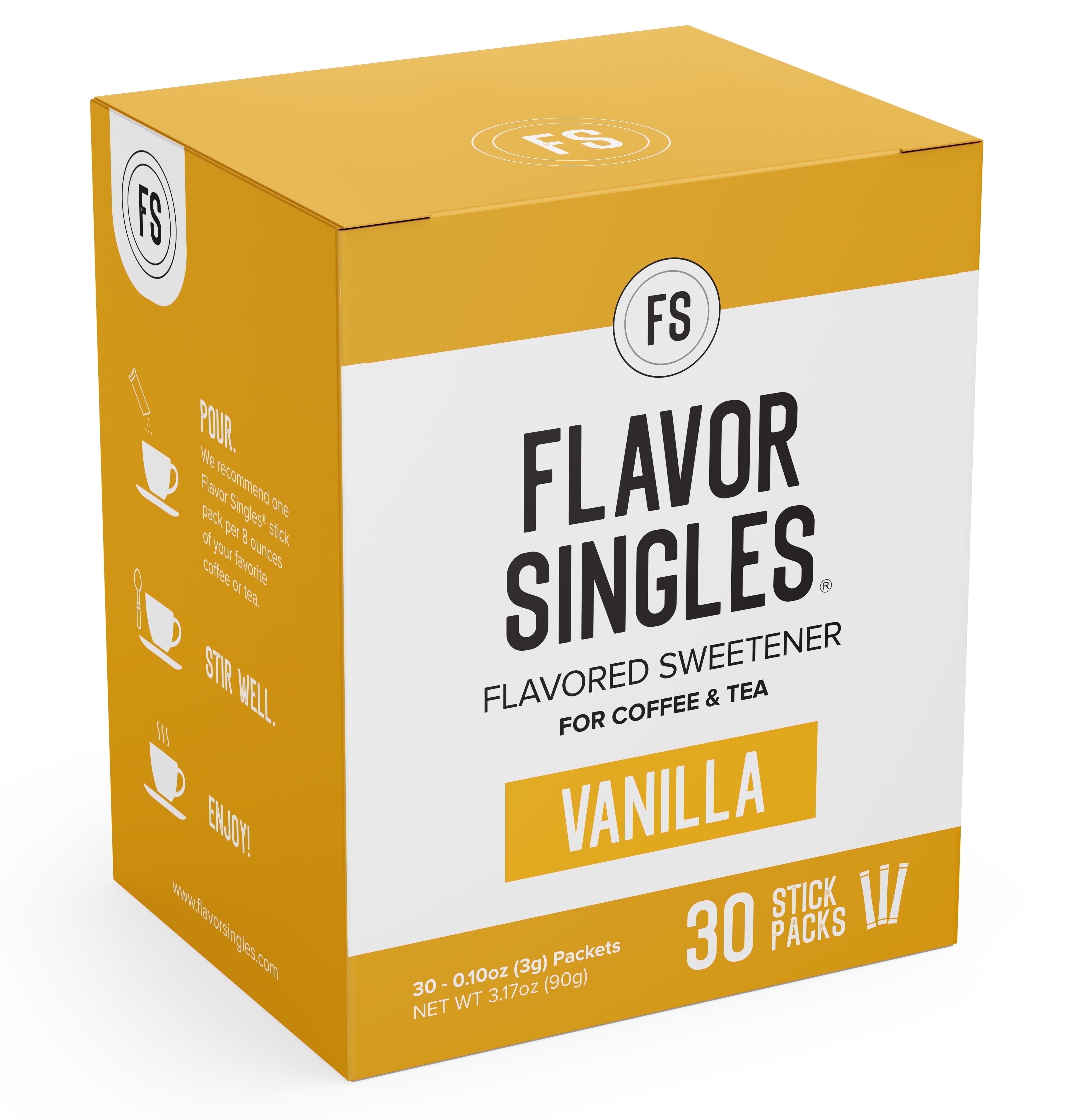 Flavor Singles, Vanilla Powdered Sweetener Packets, 30 ct travel ready ...