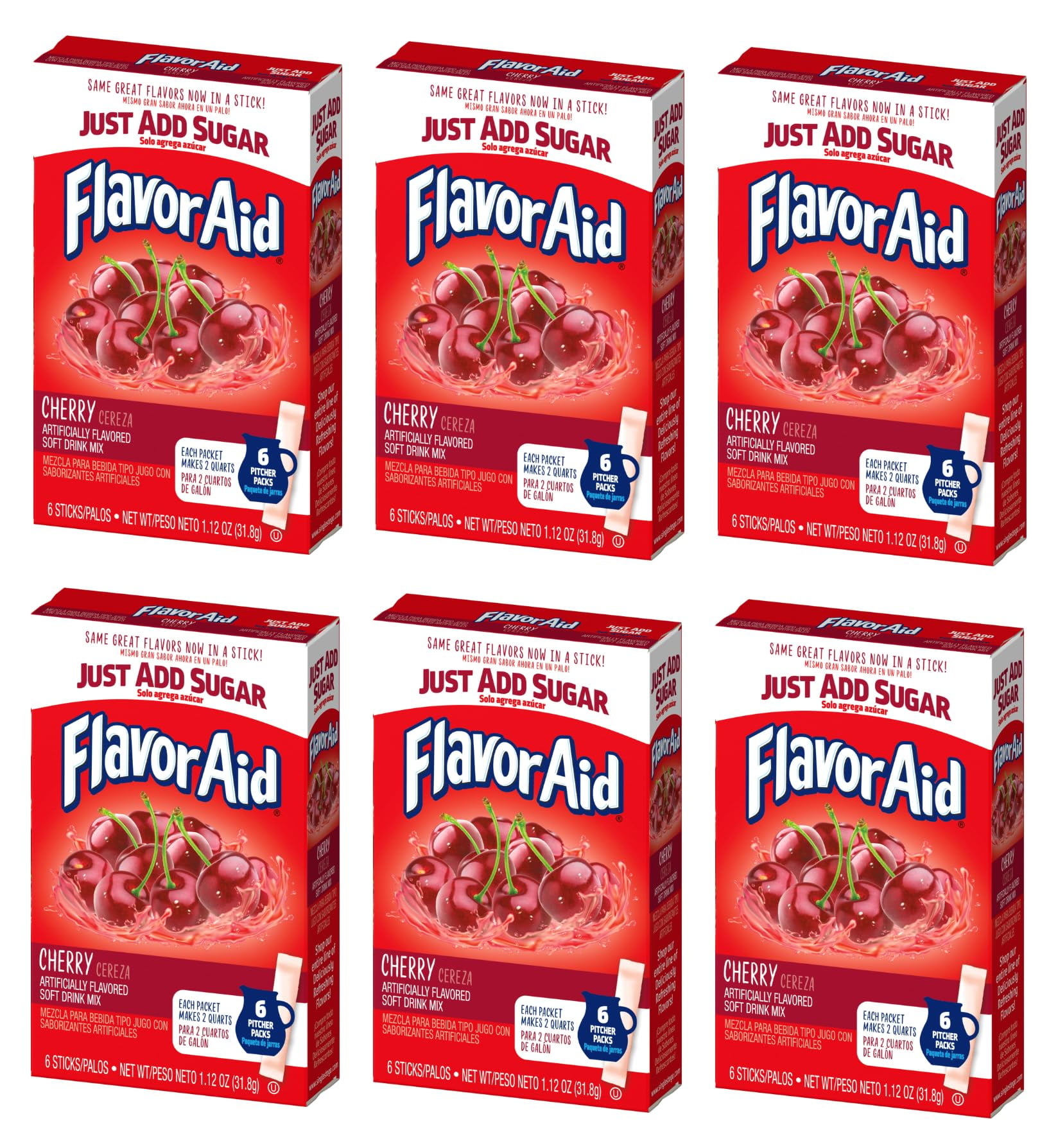 Flavoraid Aguas Frescas - Cherry Flavor - Powdered Drink Mix Pack Of 6 ...