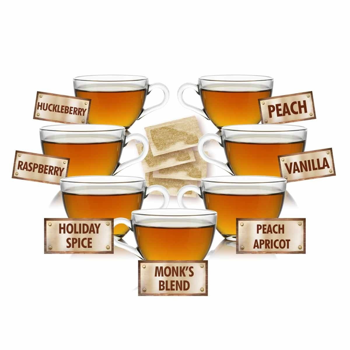 Flavored Black Tea Sampler - 35 Teabags | 5 Tea Bags of 7 Unique ...