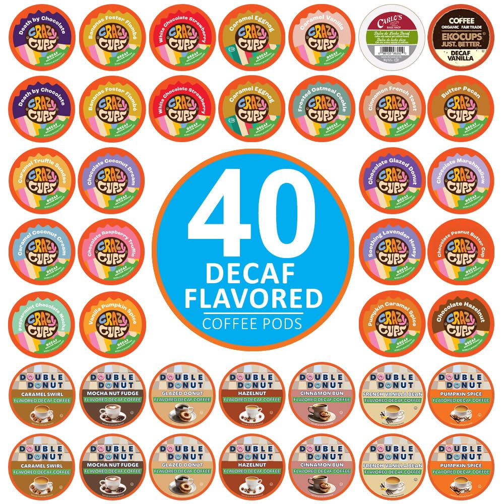 Flavored Decaf Coffee Pods IEF31 Variety Pack Compatible with Keurig K ...