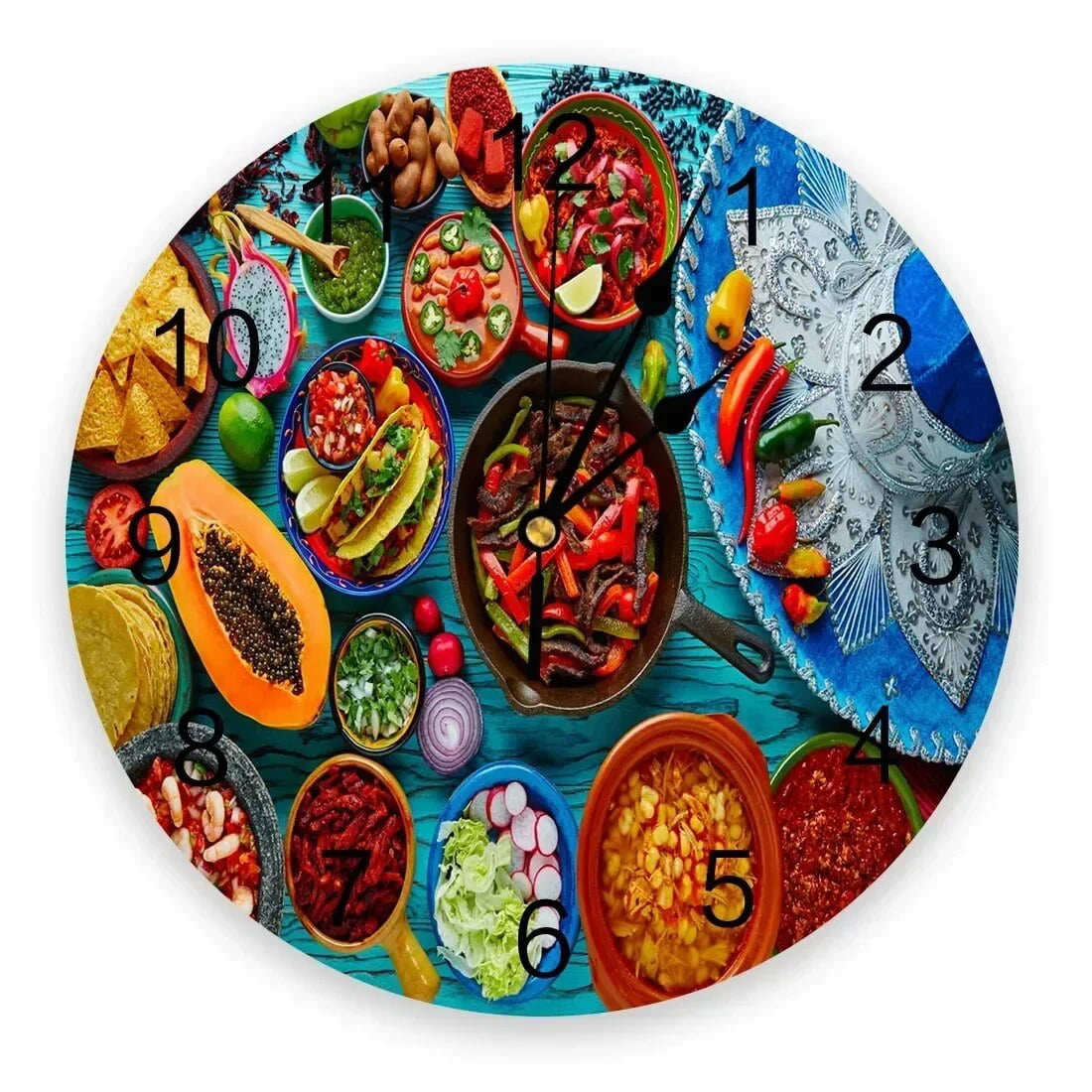 Flavoring Spices Ingredients Kitchen Seasonings Wall Clock Modern ...