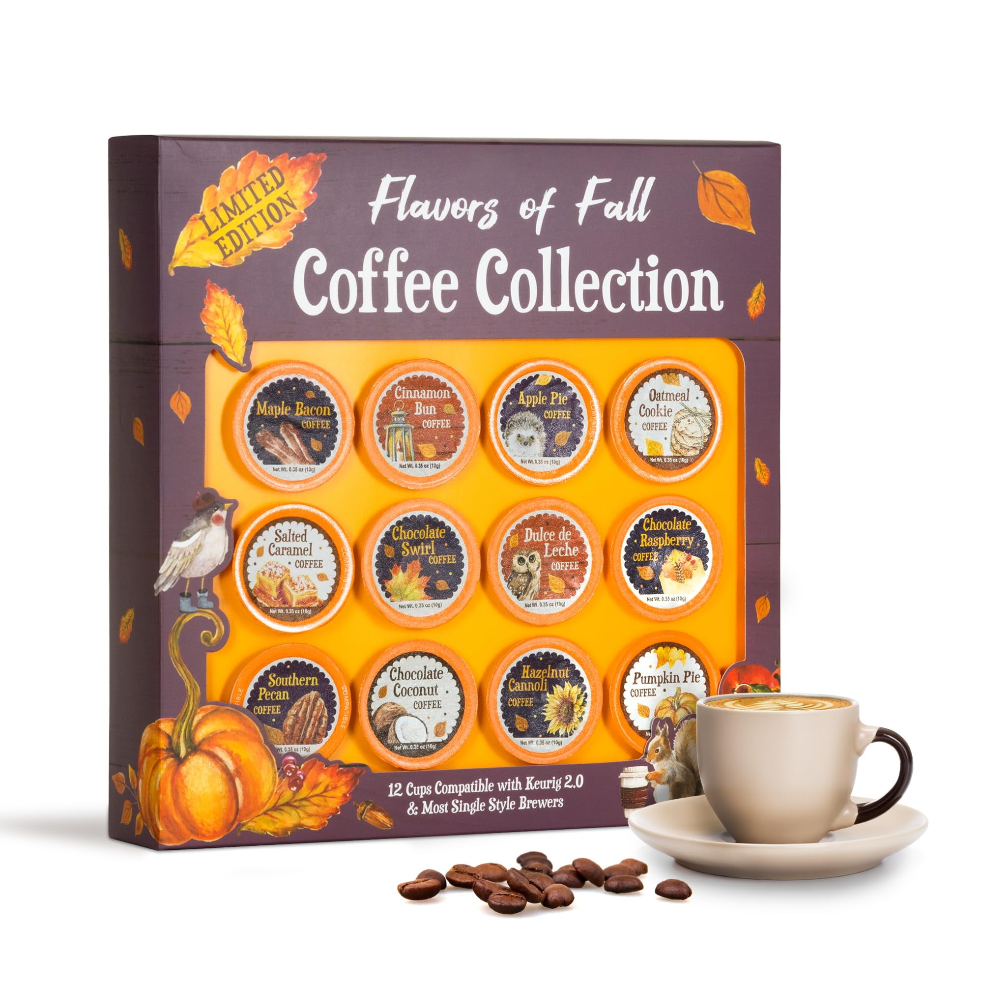 Flavors of Fall Coffee Pods Gift Set - 12 Fall-Inspired Pods for Coffee ...
