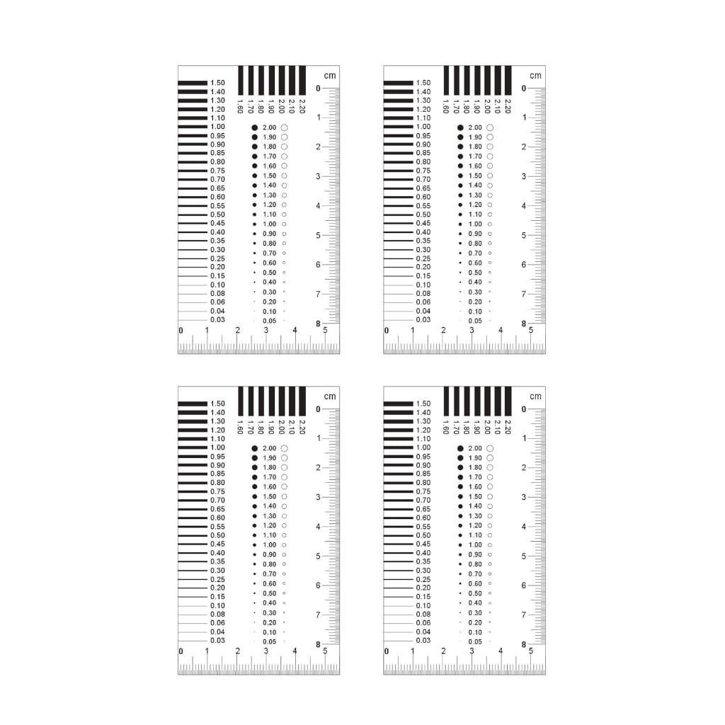 Flaw Detection Scale Cards 4PCS with Tear Coating for Industrial ...