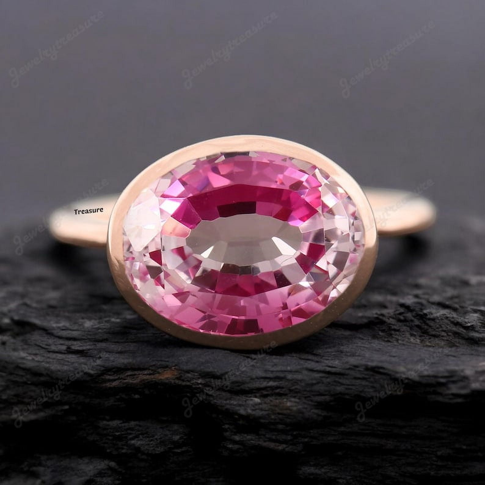 Flawless Ceylon Bi-Color Sapphire Oval Gemstone Ring - Excellent ...