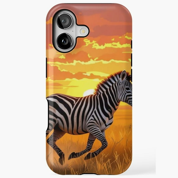 Flawless Safari Sunset Zebra Scene iPhone Case for iPhone 17 16 15 14 ...