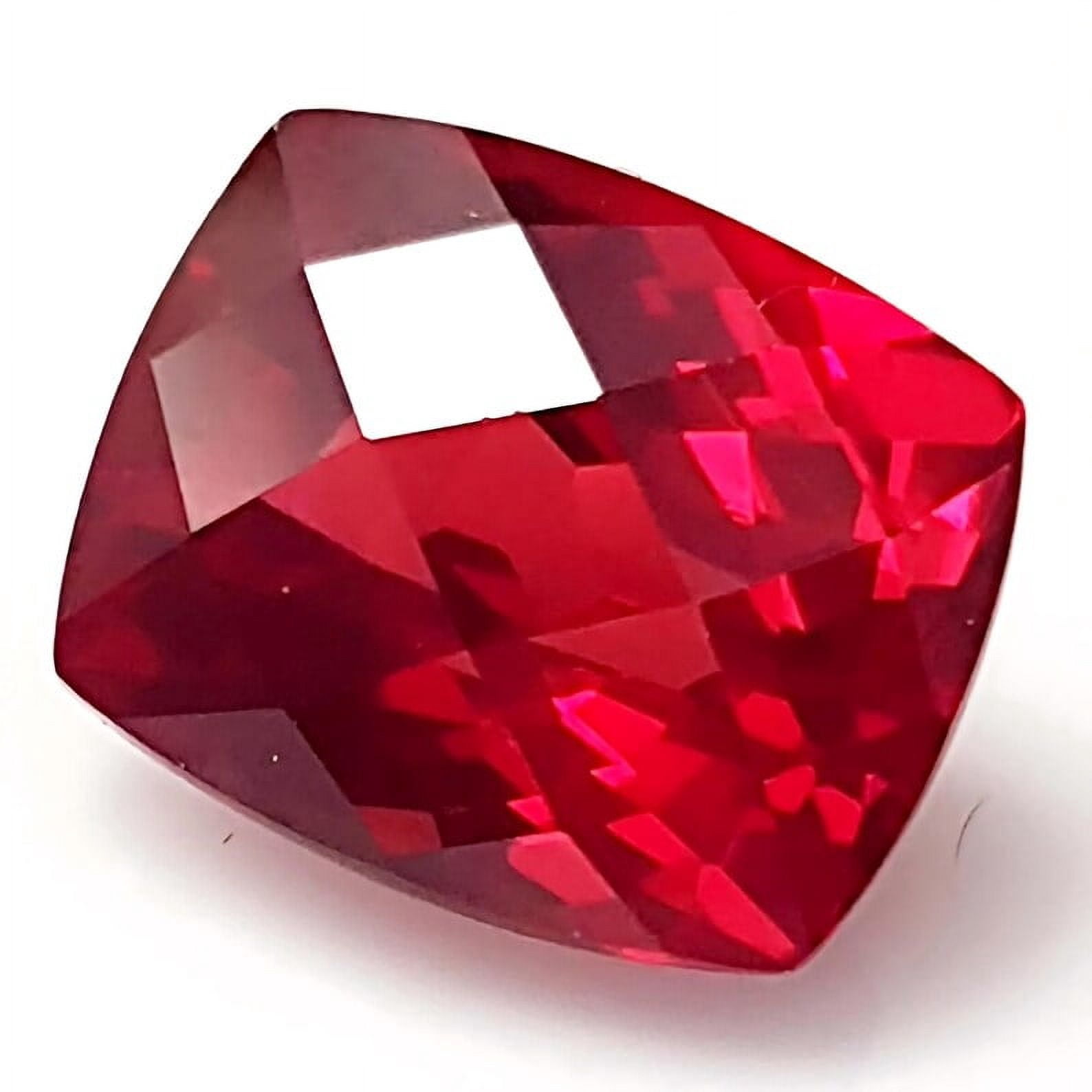 Flawless Synthetic lab-Created Blood Red Ruby 10.70 Carat Cushion Shape ...
