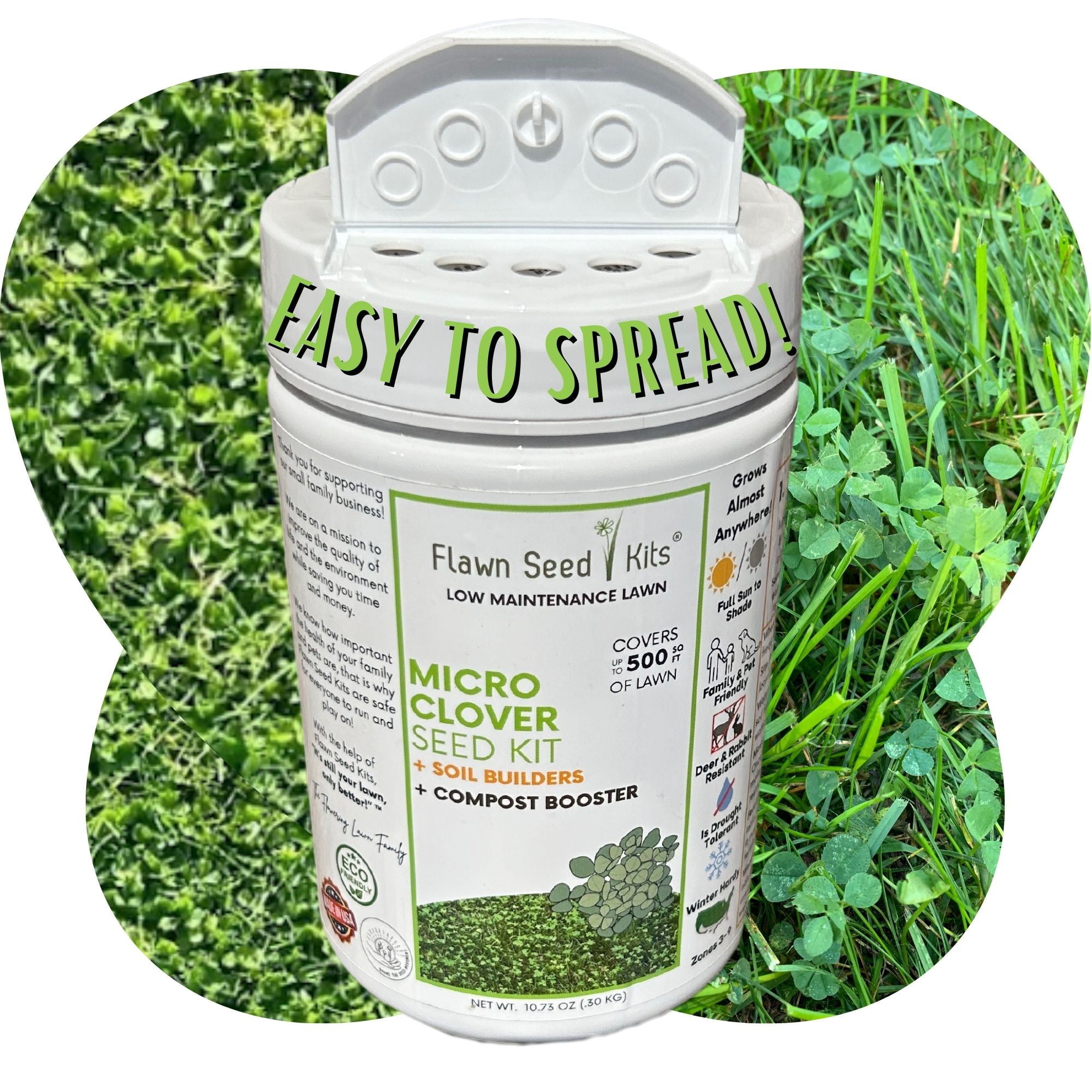 Flawn Micro Clover Seed Kits: Easy Spread, Low Maintenance, Kid & Pet ...