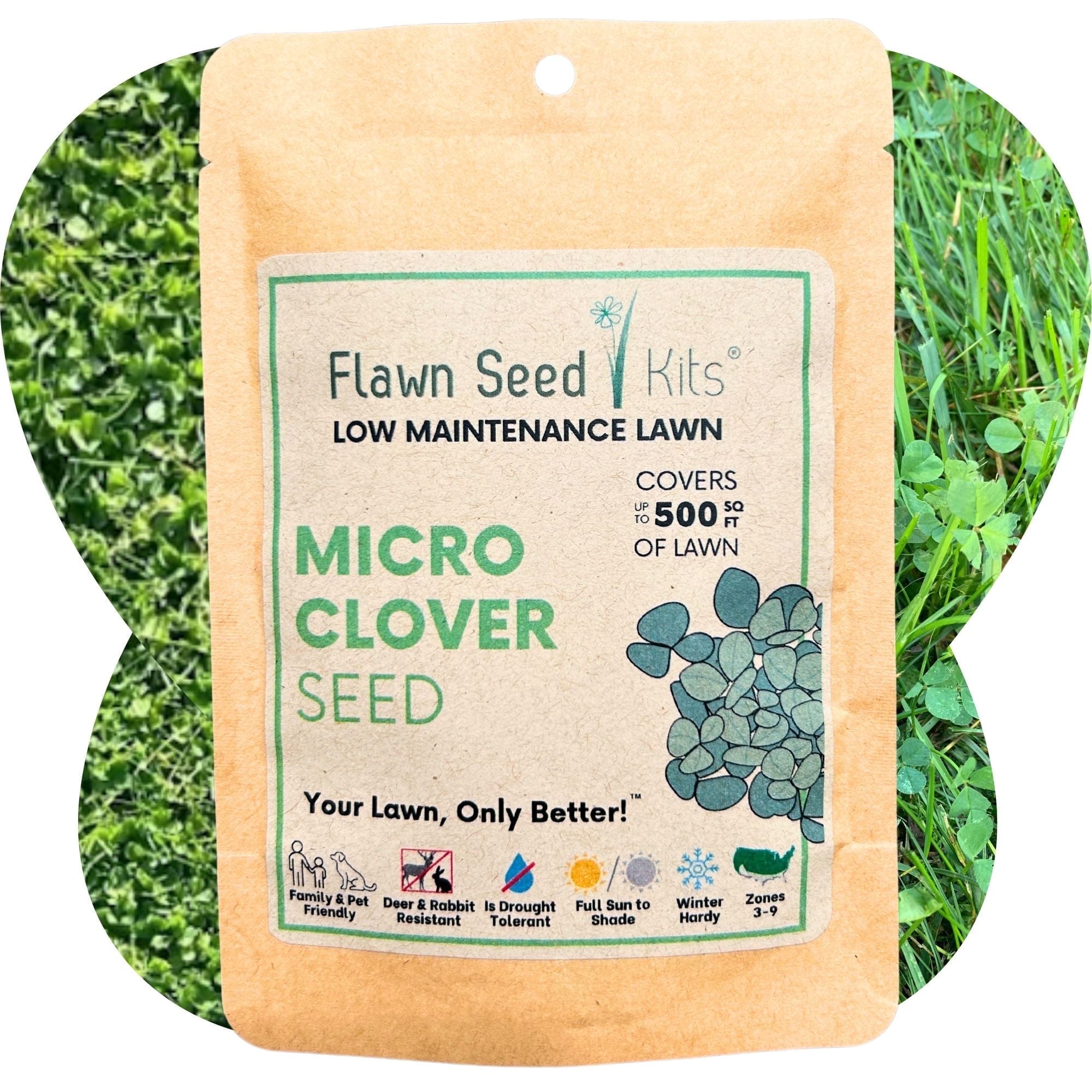 Flawn Micro Clover Seed: Eco-Friendly Lawn, Low Maintenance, Covers 500 sqft - Walmart.com