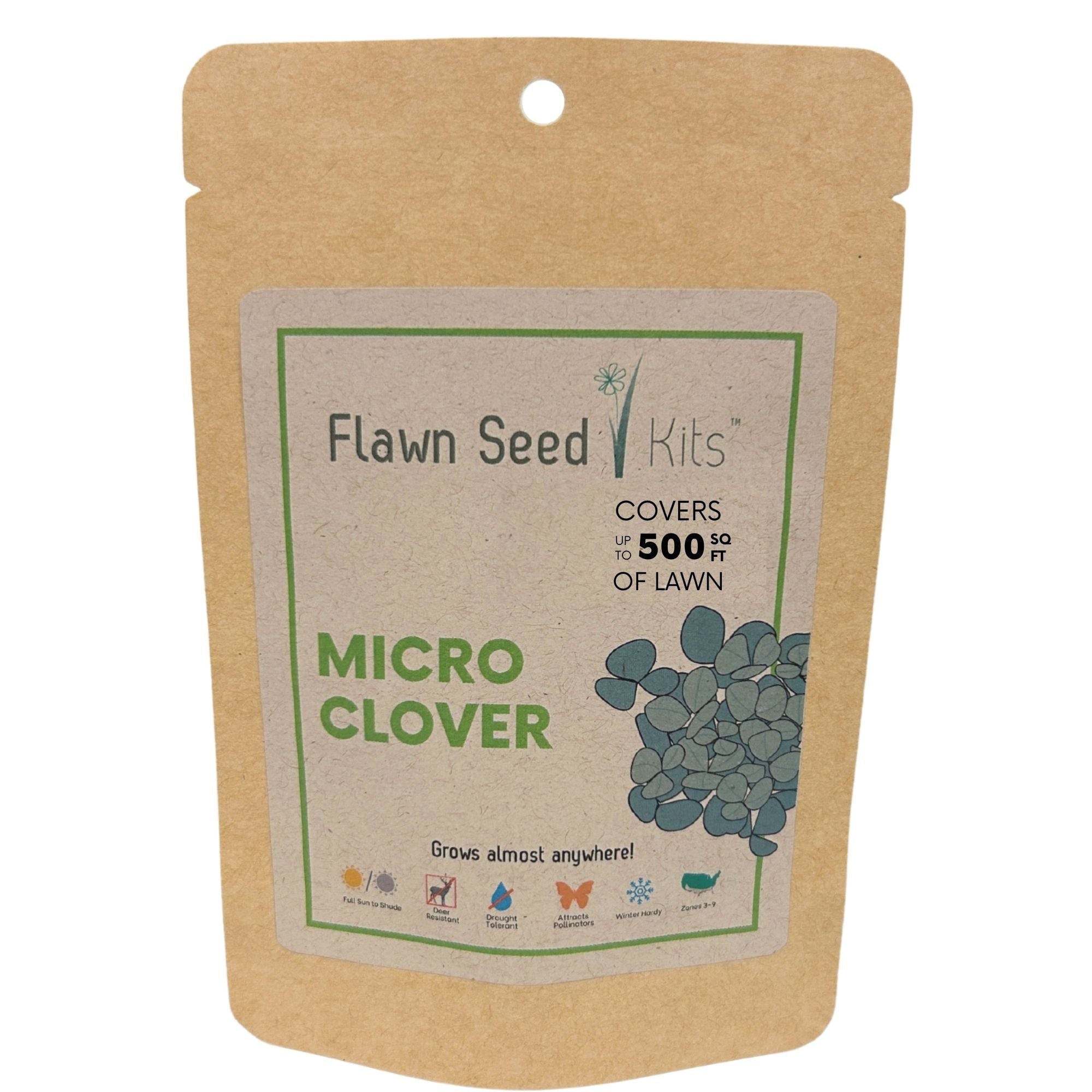 Flawn Micro Clover Seed: Eco-Friendly Lawn, Low Maintenance, Covers 500 ...