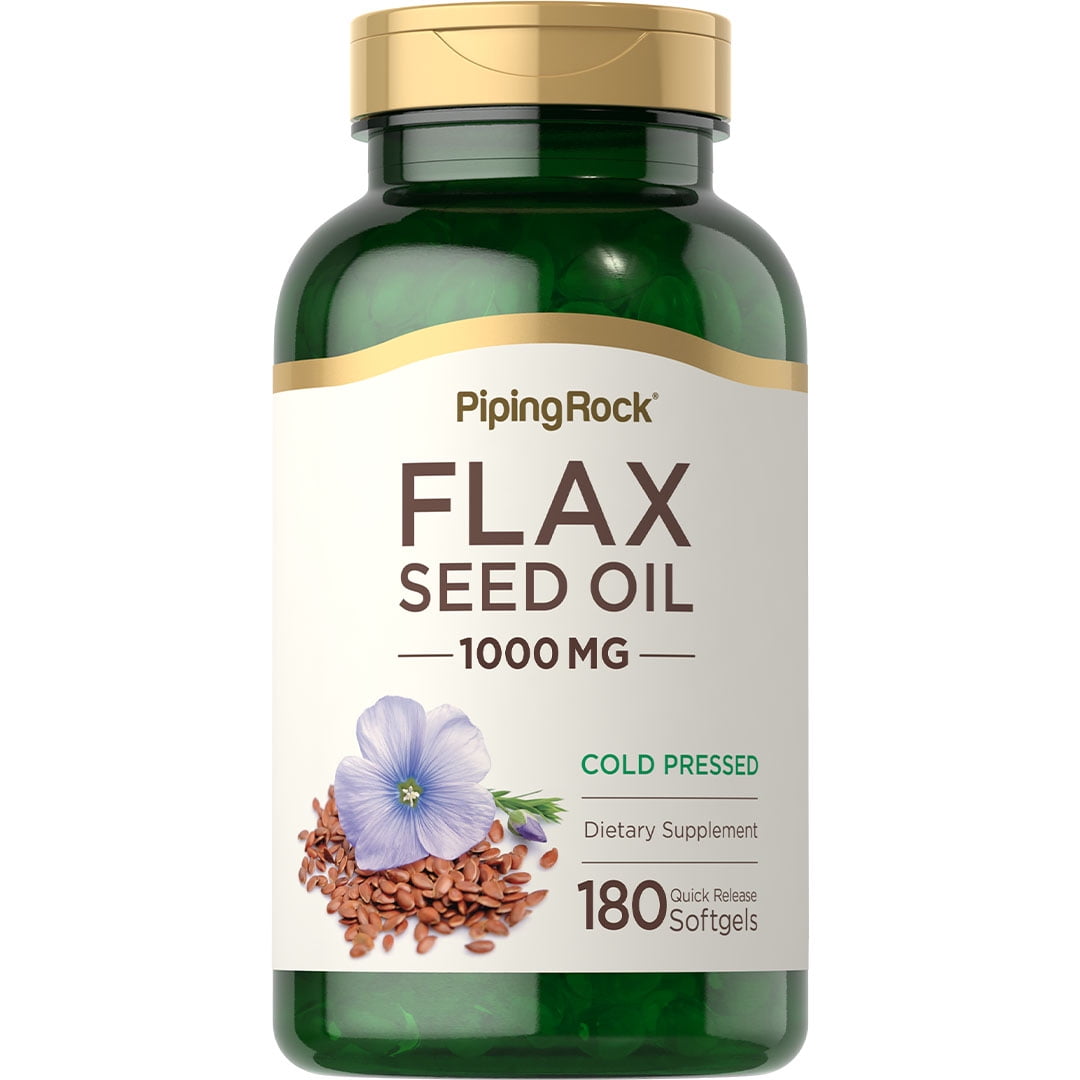 Flaxseed Oil 1000mg Softgels | 180 Softgel Capsules | Non-GMO, Gluten ...