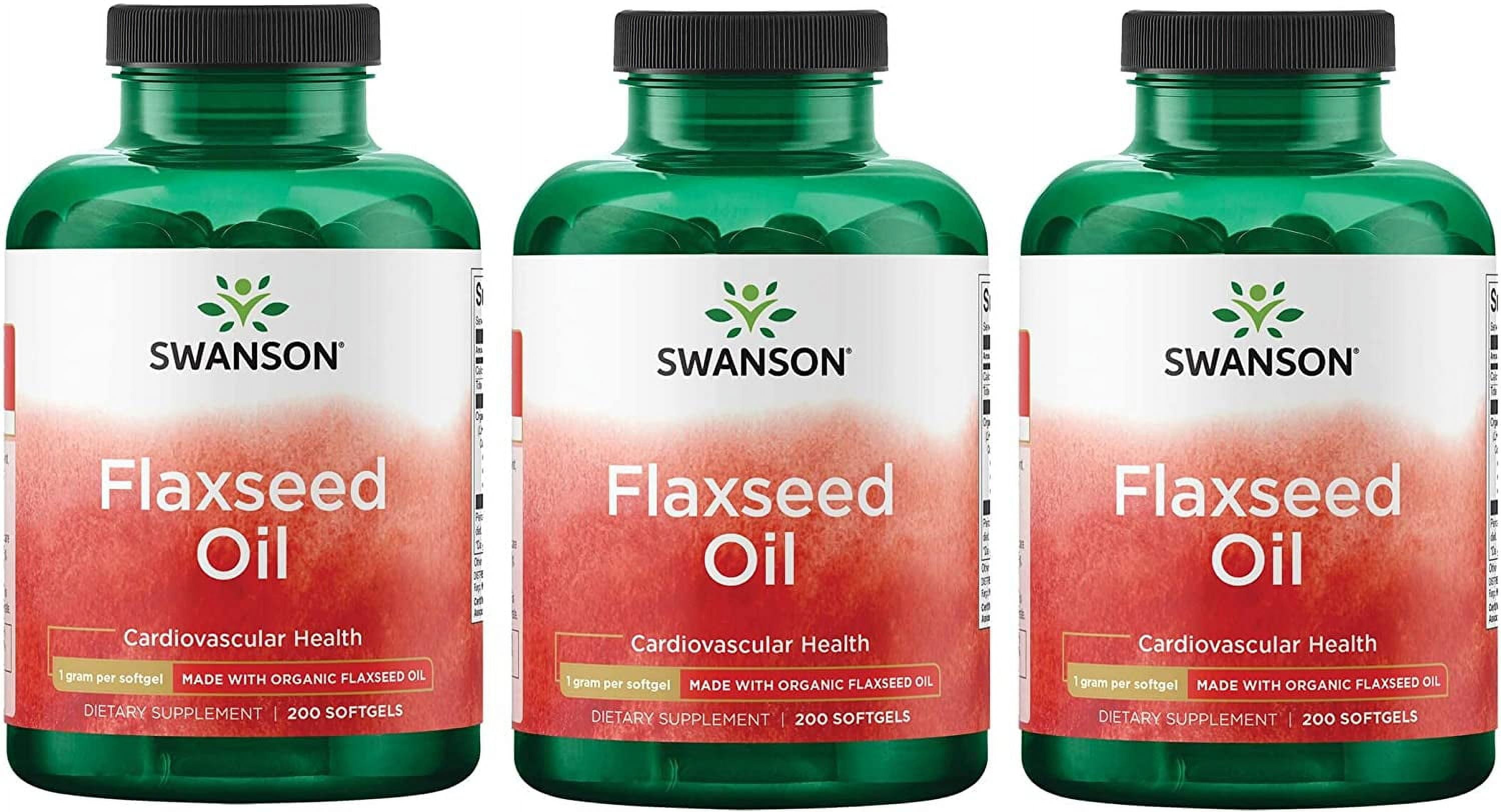 Flaxseed Oil Made with Organic Flaxseed Oil 1 g 200 Sgels 3 Pack ...