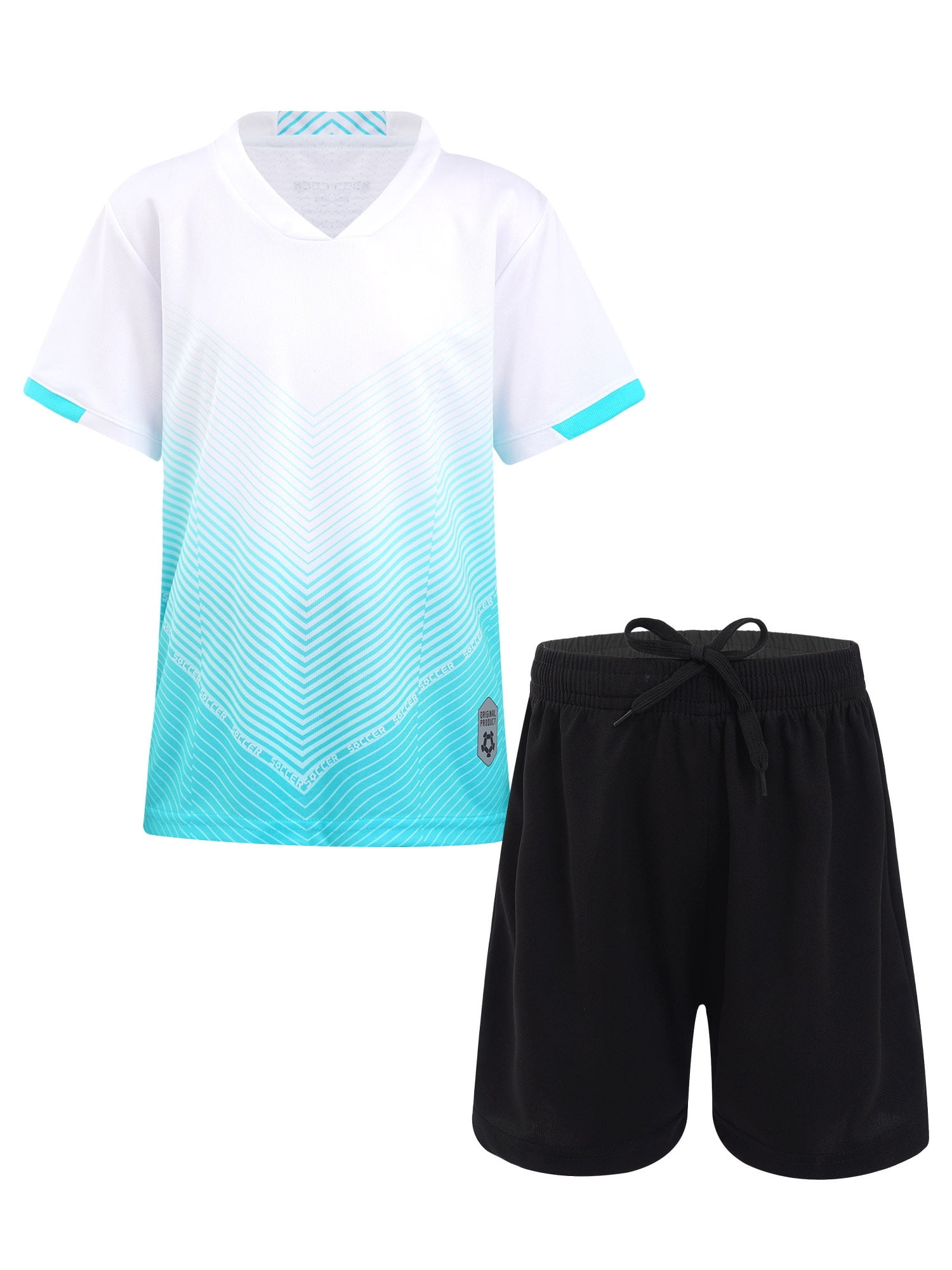 Fldy Kids Boys Quick Dry Short Sleeve T-Shirt and Mesh Shorts Running ...