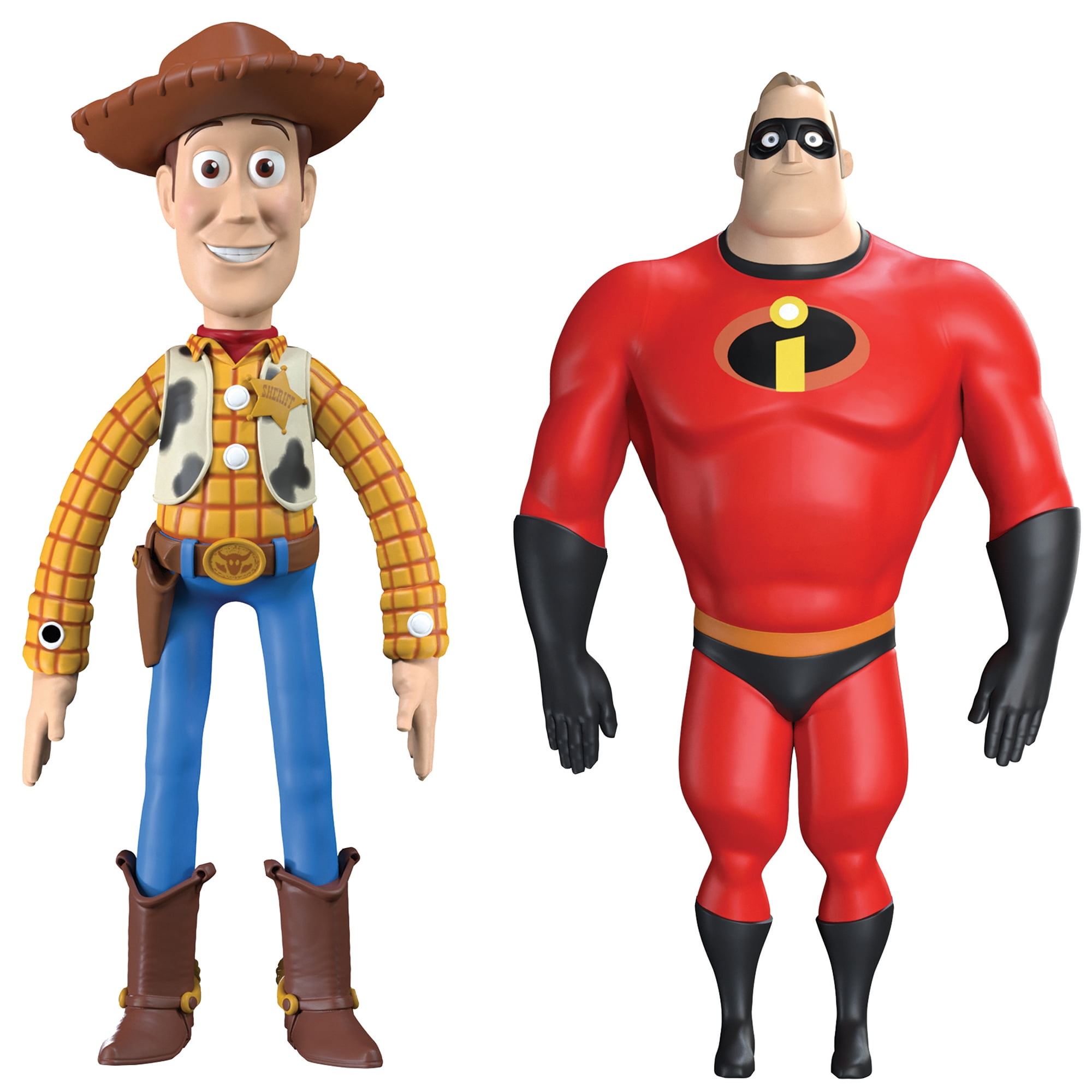 FleXfigs: Pixar Woody & Mr. Incredible- 2 Character Pack - Articulated Action Figures, Flex It ...