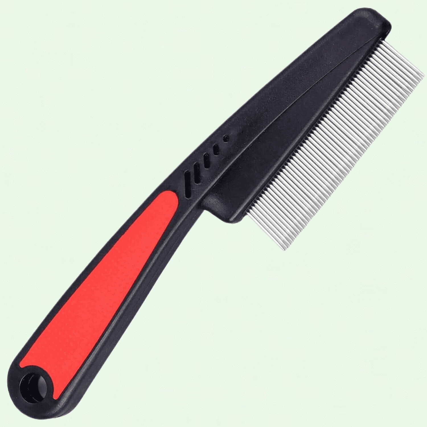 Flea Comb with Rubber Handle, Professional Grooming Comb Pet Hair Comb ...
