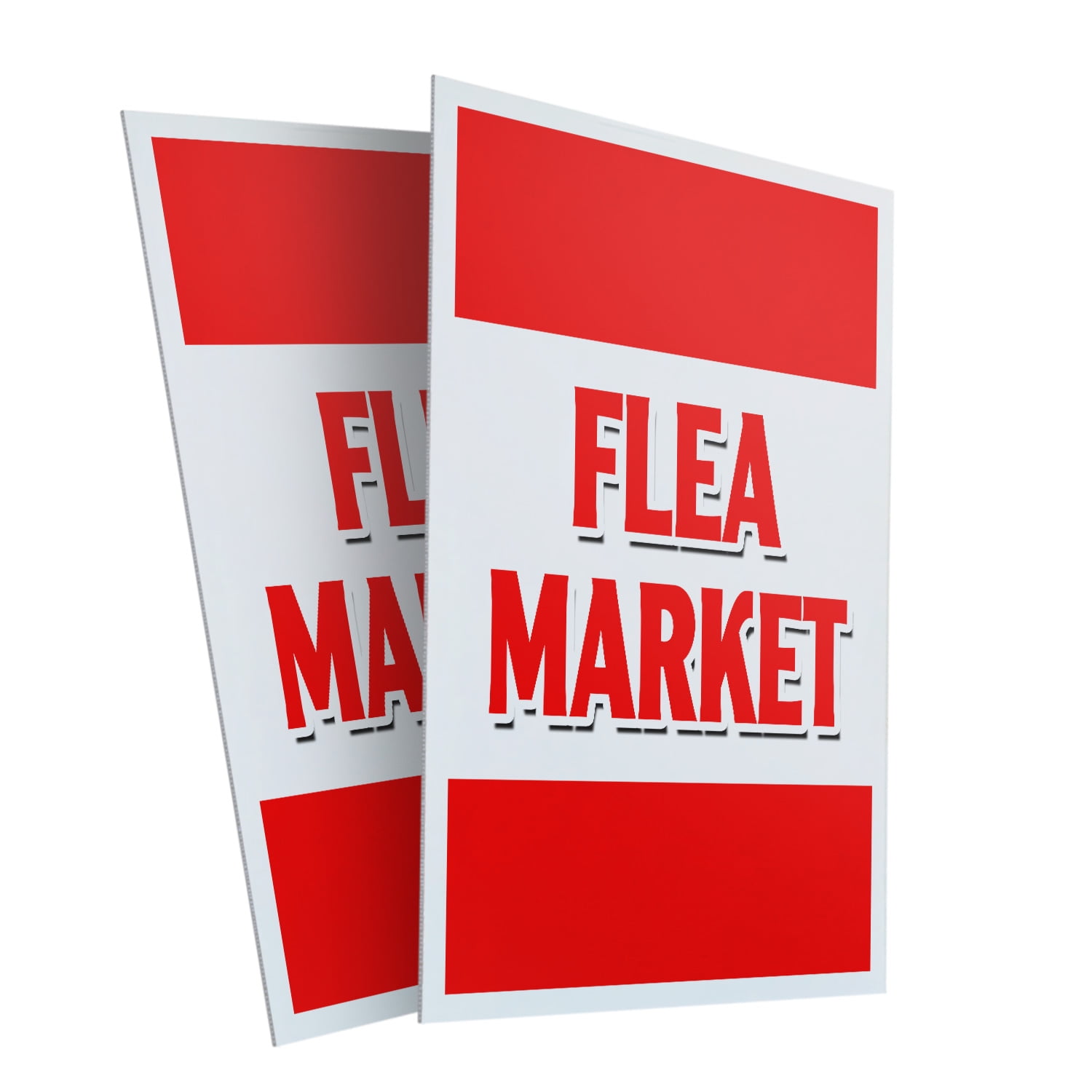 Flea Market (2-PACK) 24" x 36" Plastic Signs | Sign Insert 4mm ...