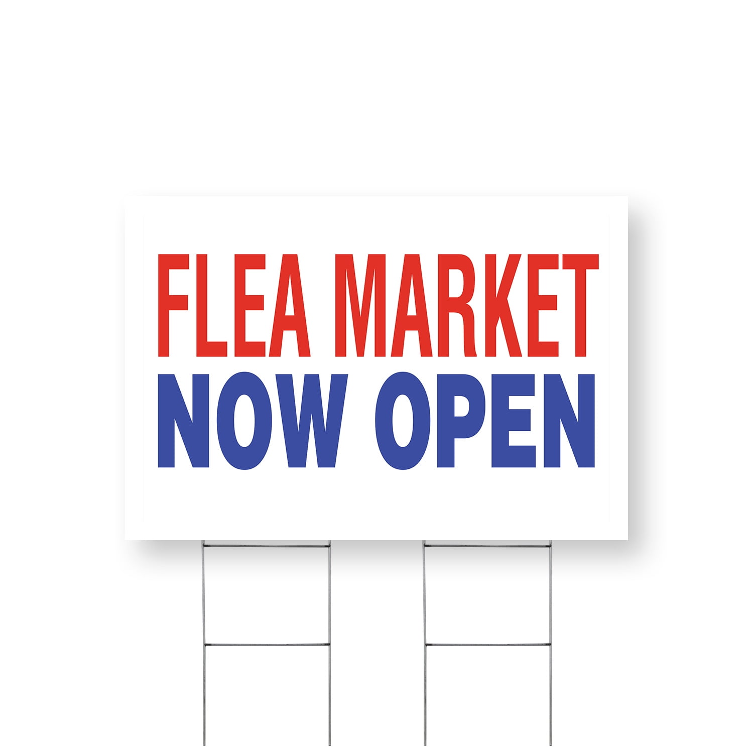 Flea Market Now Open Yard Sign 24 Inch x 36 Inch Single Sided ...