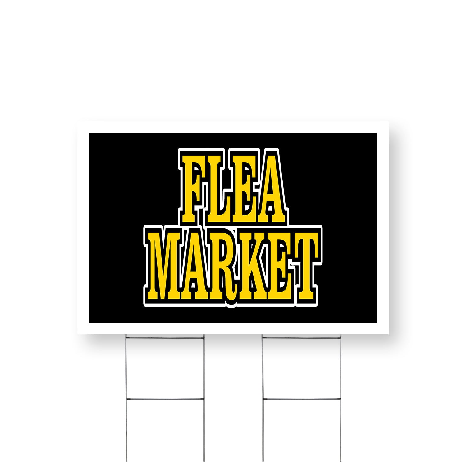 Flea Market Yard Sign 24 Inch x 36 Inch Double Sided Weatherproof Heavy ...