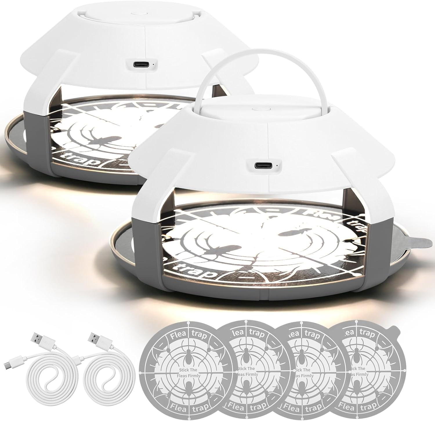 Flea Traps for Inside Your Home, 2 Pack Indoor Flea Light Trap ...