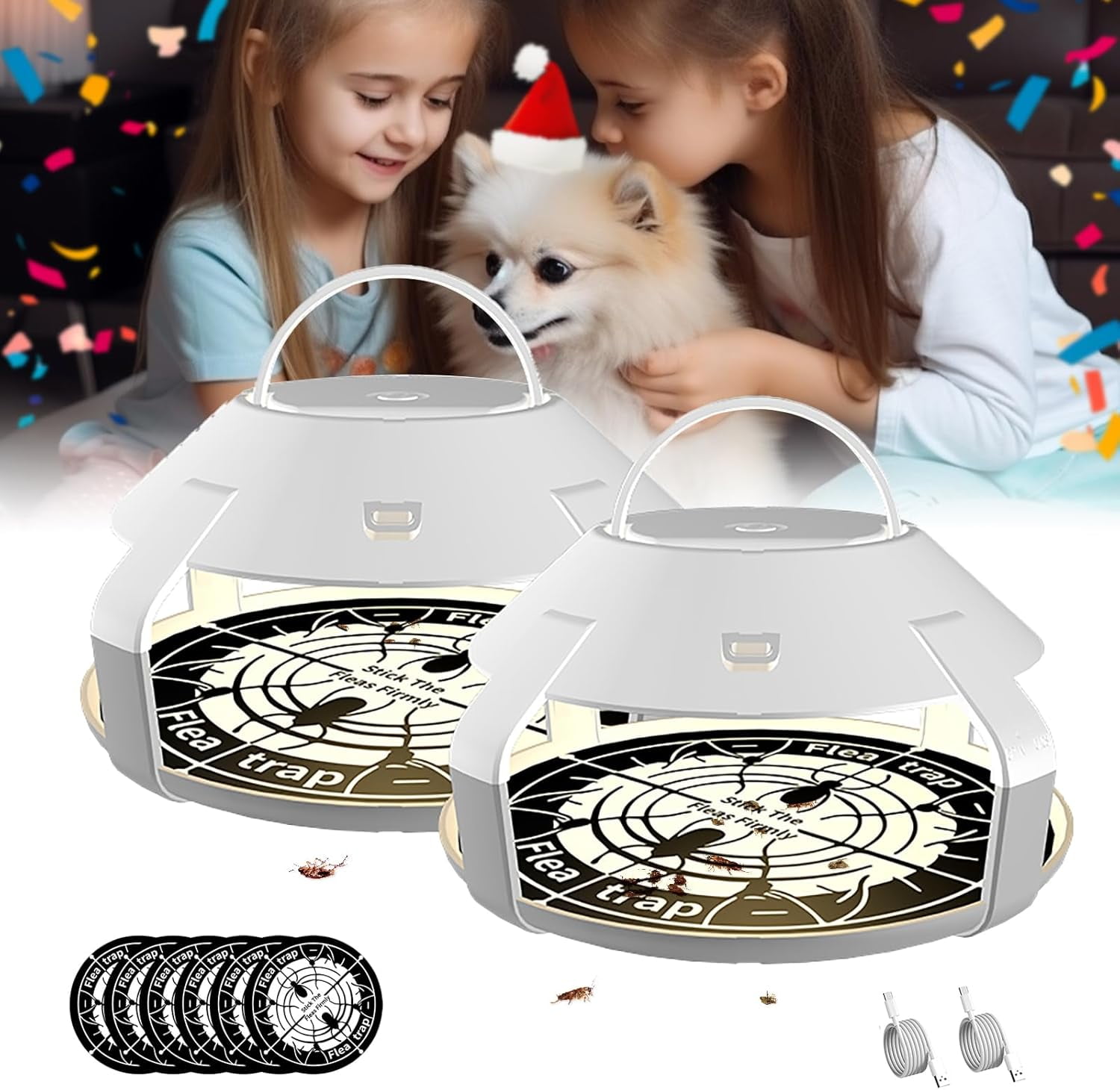 Flea Traps for Inside Your Home with Light, Flea Light Trap for Bug USB ...