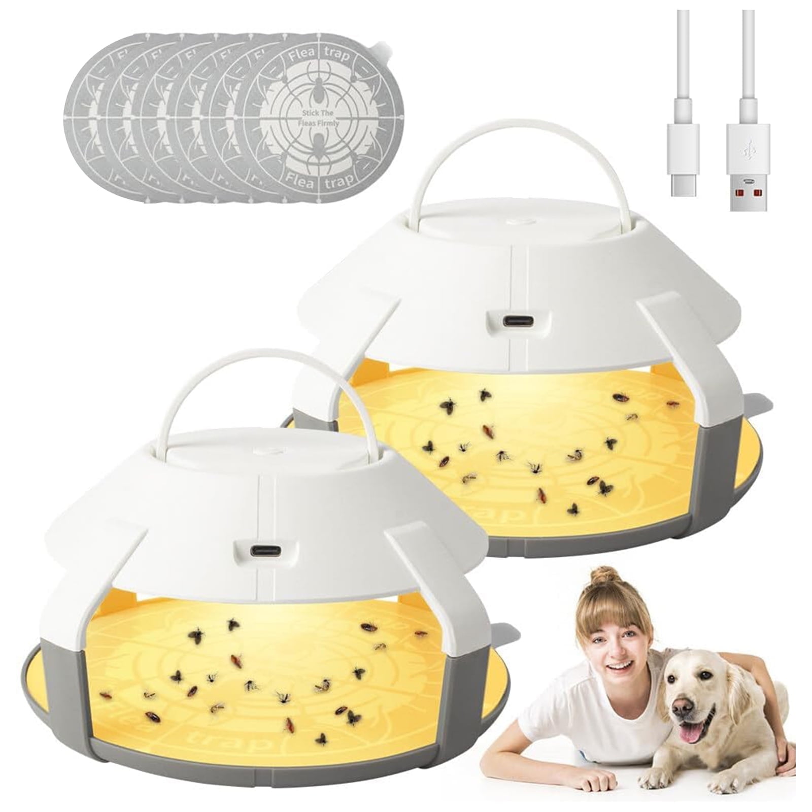 Flea Traps for Inside Your Home 2 Packs, Flea Trap Indoor Pest Control ...