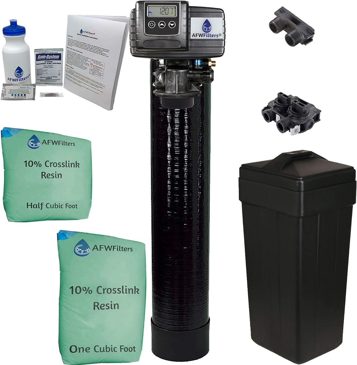 Fleck 5600 SXT Water Softener, House Tank, 48k Grain & 10% Commercial ...
