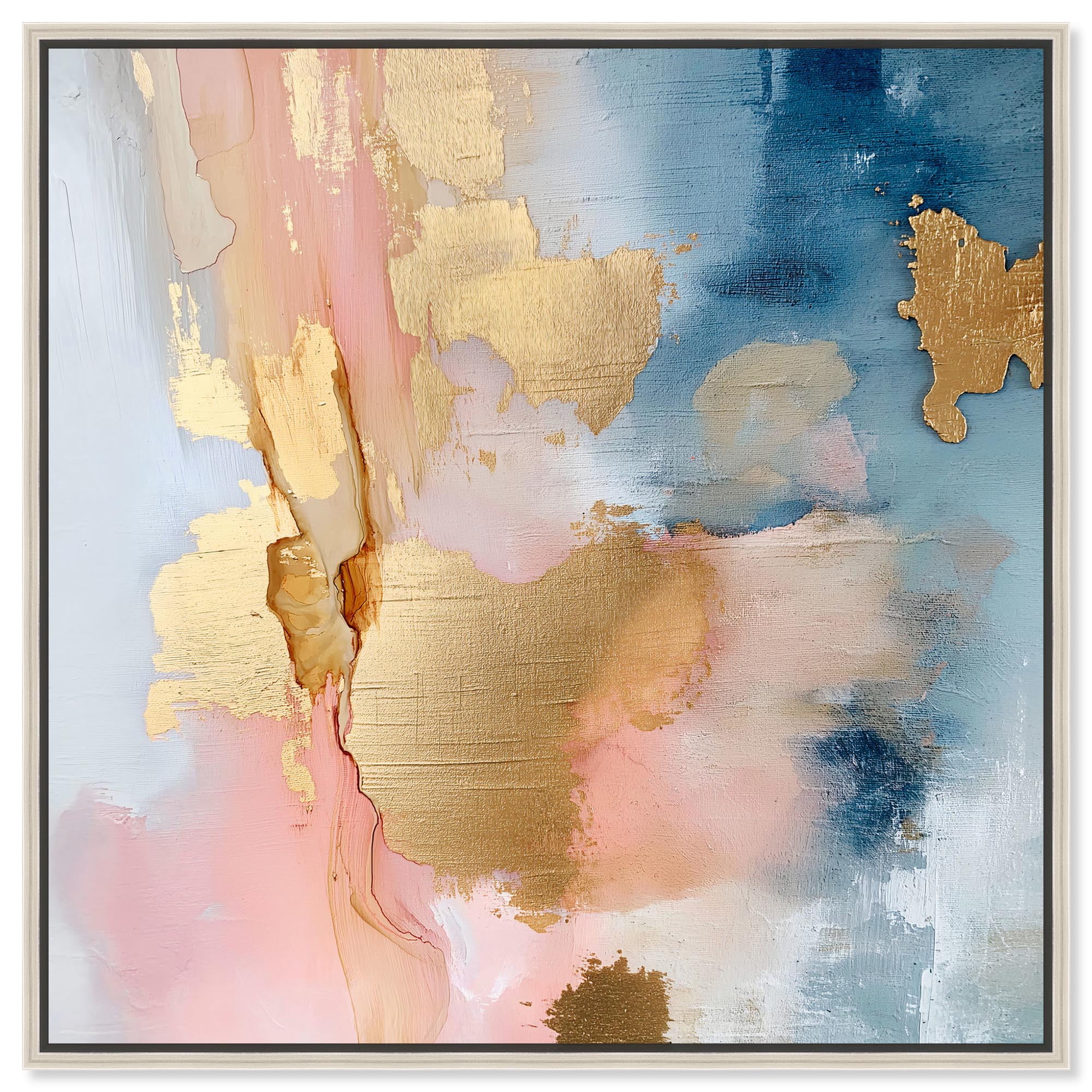 Flecks of Gold Canvas Spring Abstracts by Art Remedy, Silver Frame, 40 ...
