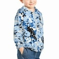 Flectarn Camouflage Blue Kids Zip-Up Hoodie Girls Boys Sun Protection Jacket Hooded Cooling ...