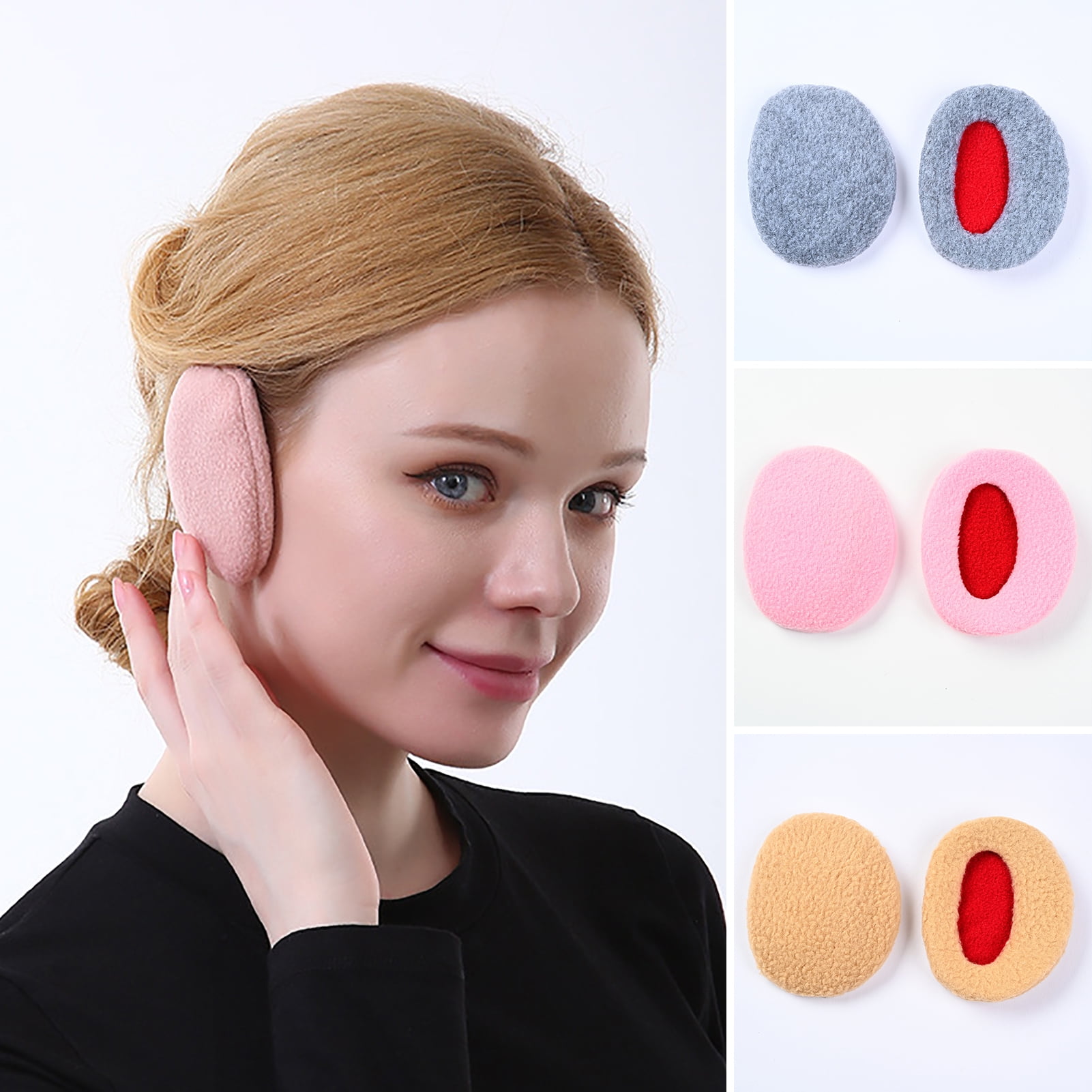Fleece Bandless Ear Warmers/Ear Muffs for Men & Women, Fleece Washable ...