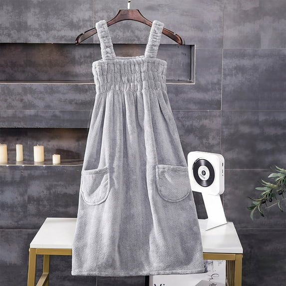 Fleece Bath Skirt, Soft Absorbent Wearable Towel, Thick Body Wrap with ...