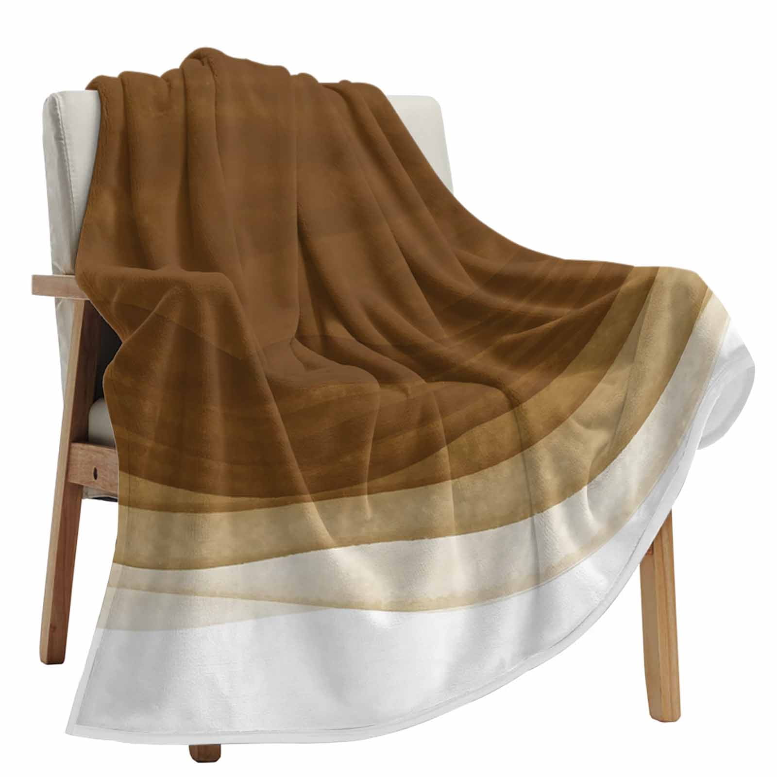 Fleece Blanket Abstract Brown Ocean Wave Blankets, Soft Cozy Warm ...